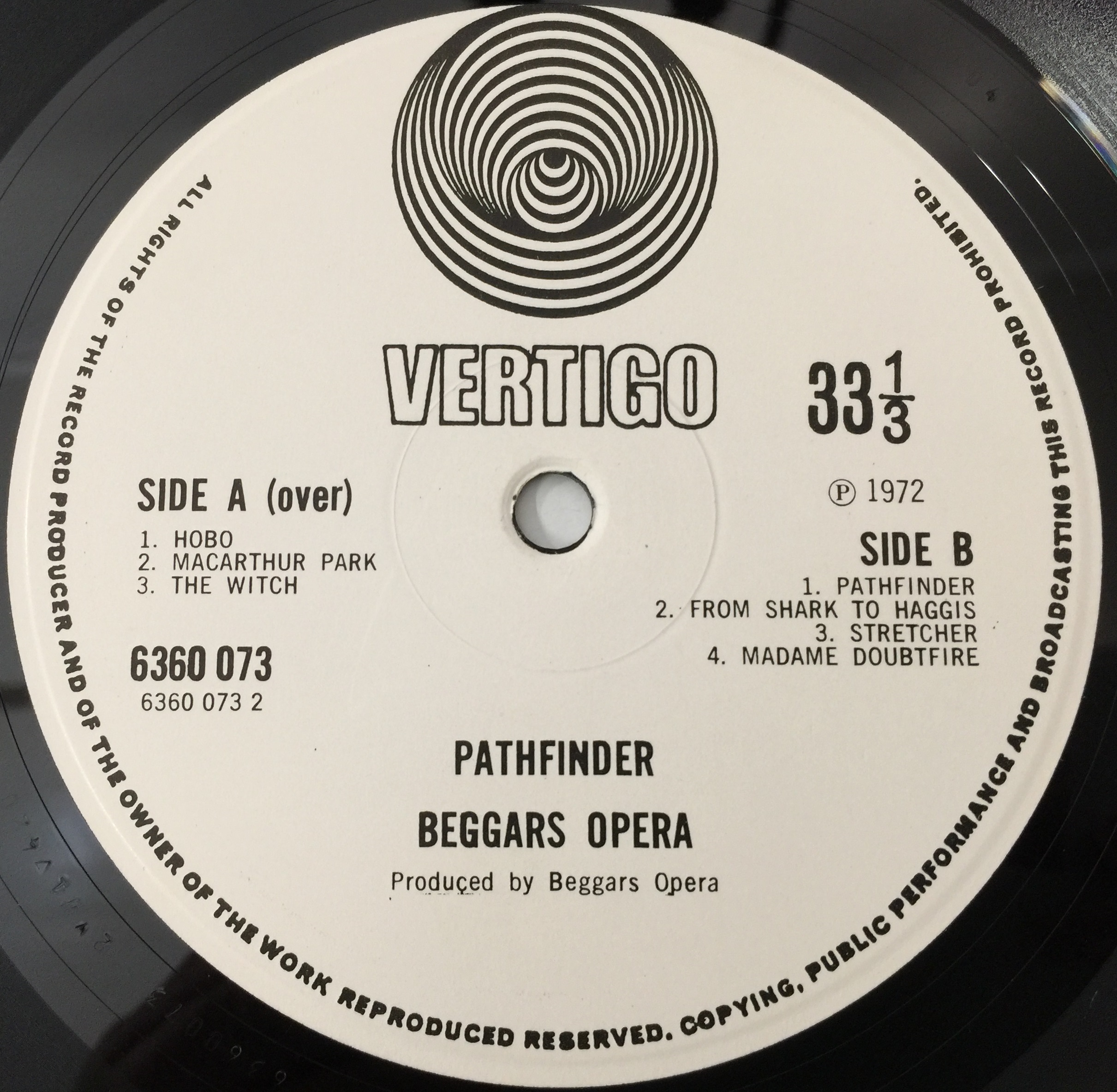 Lot 1191 - BEGGARS OPERA - PATHFINDER (6360073 - UK