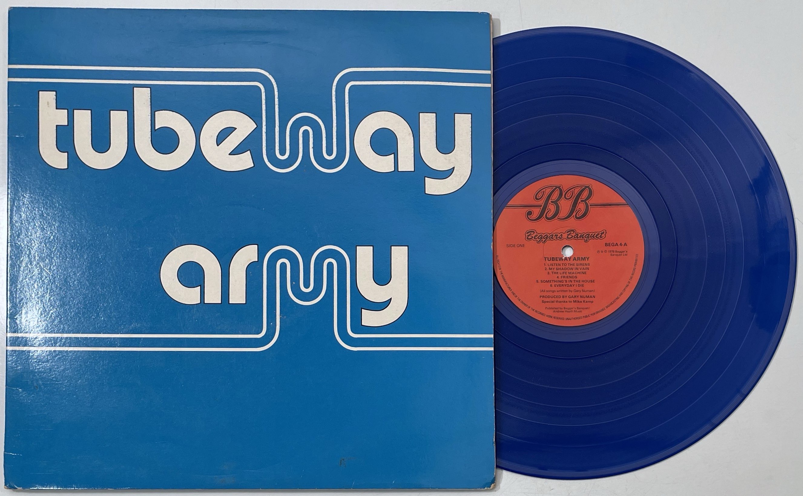 Lot 814 - TUBEWAY ARMY - TUBEWAY ARMY LP (BLUE VINYL