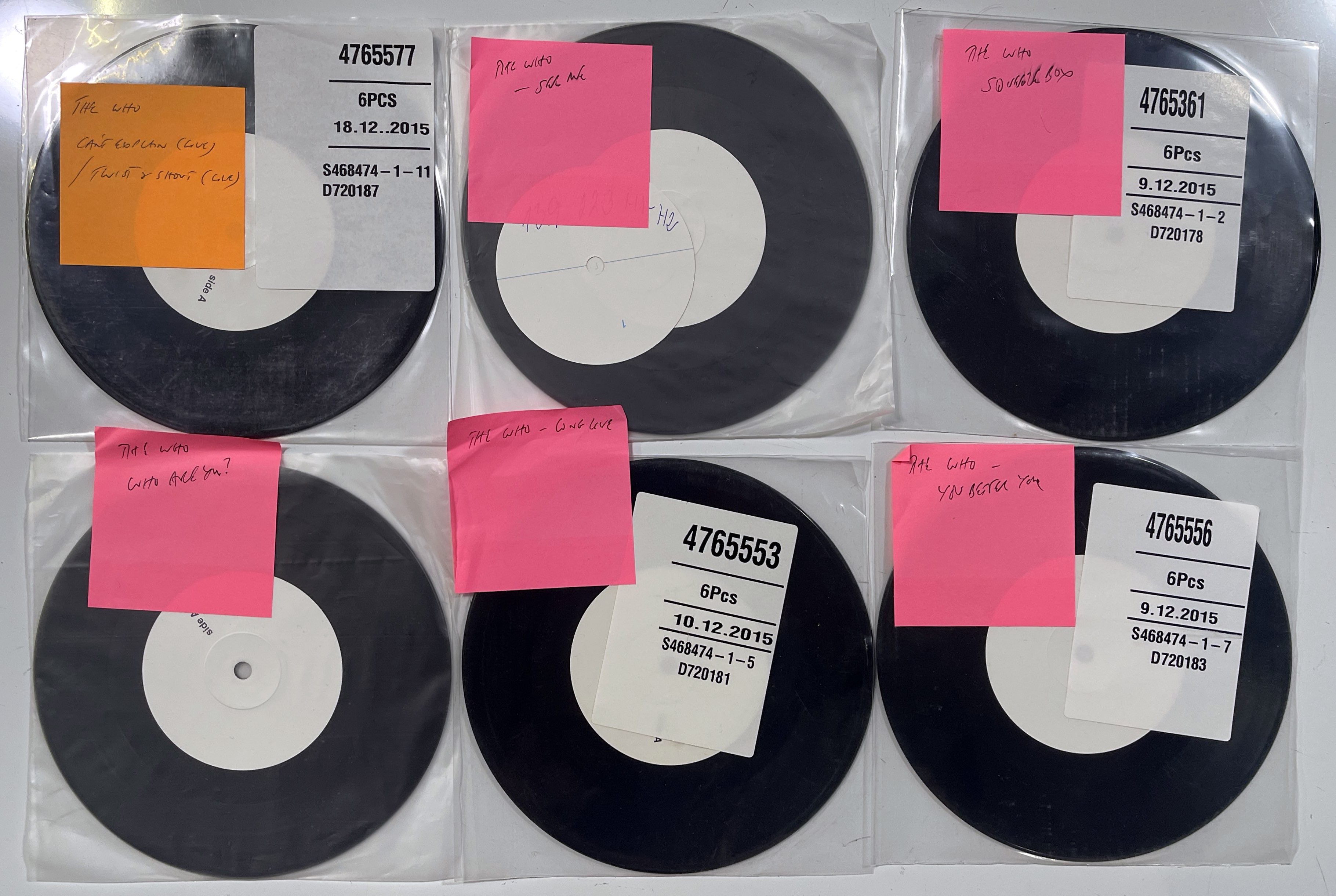 Lot 226 - THE WHO - 7" WHITE LABEL TEST PRESSINGS