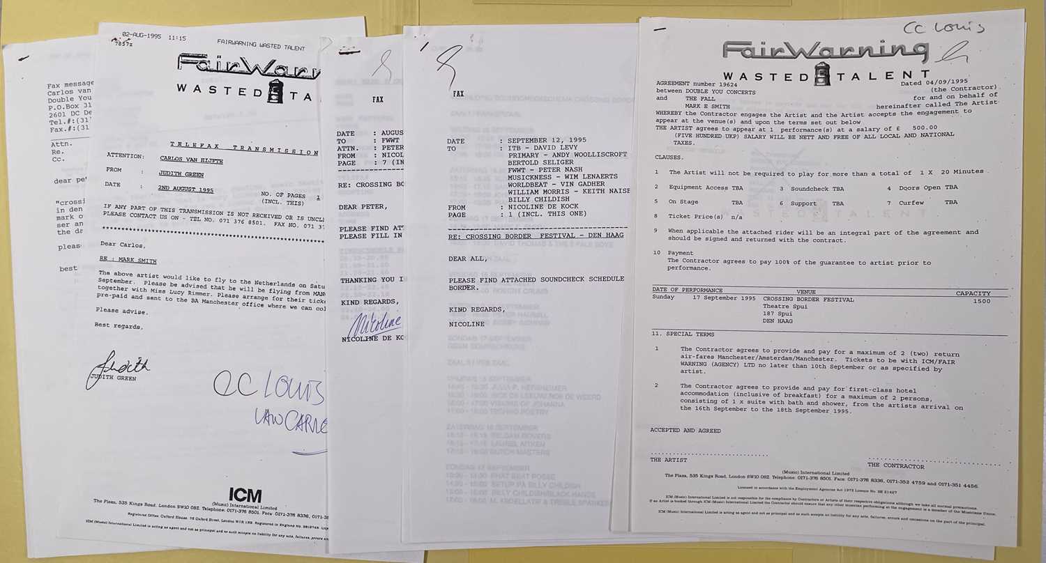 Lot 479 - CONTRACTS AND CONCERT BOOKING ARCHIVE - THE