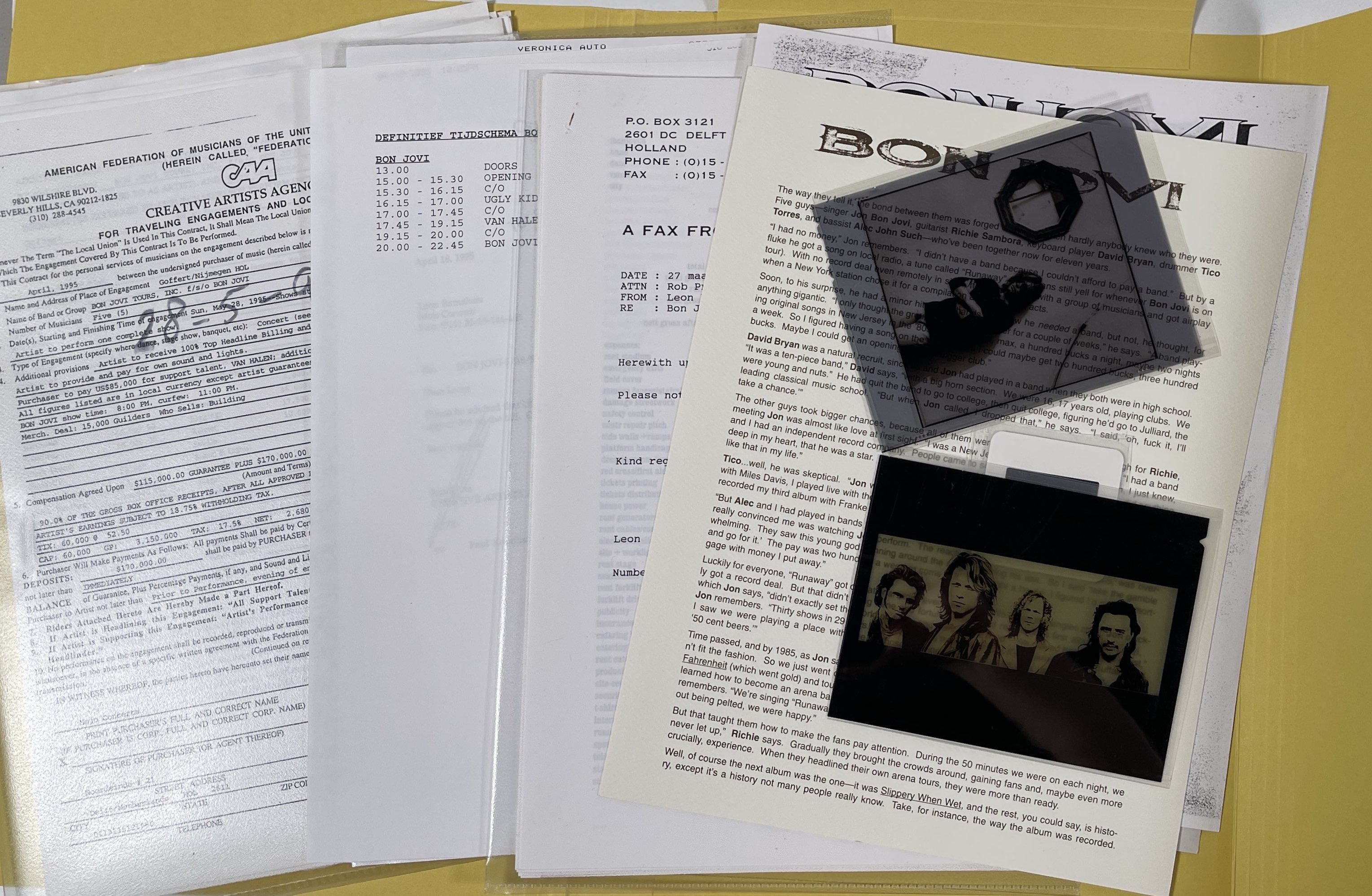 Lot 550 - CONTRACTS AND CONCERT BOOKING ARCHIVE - BON