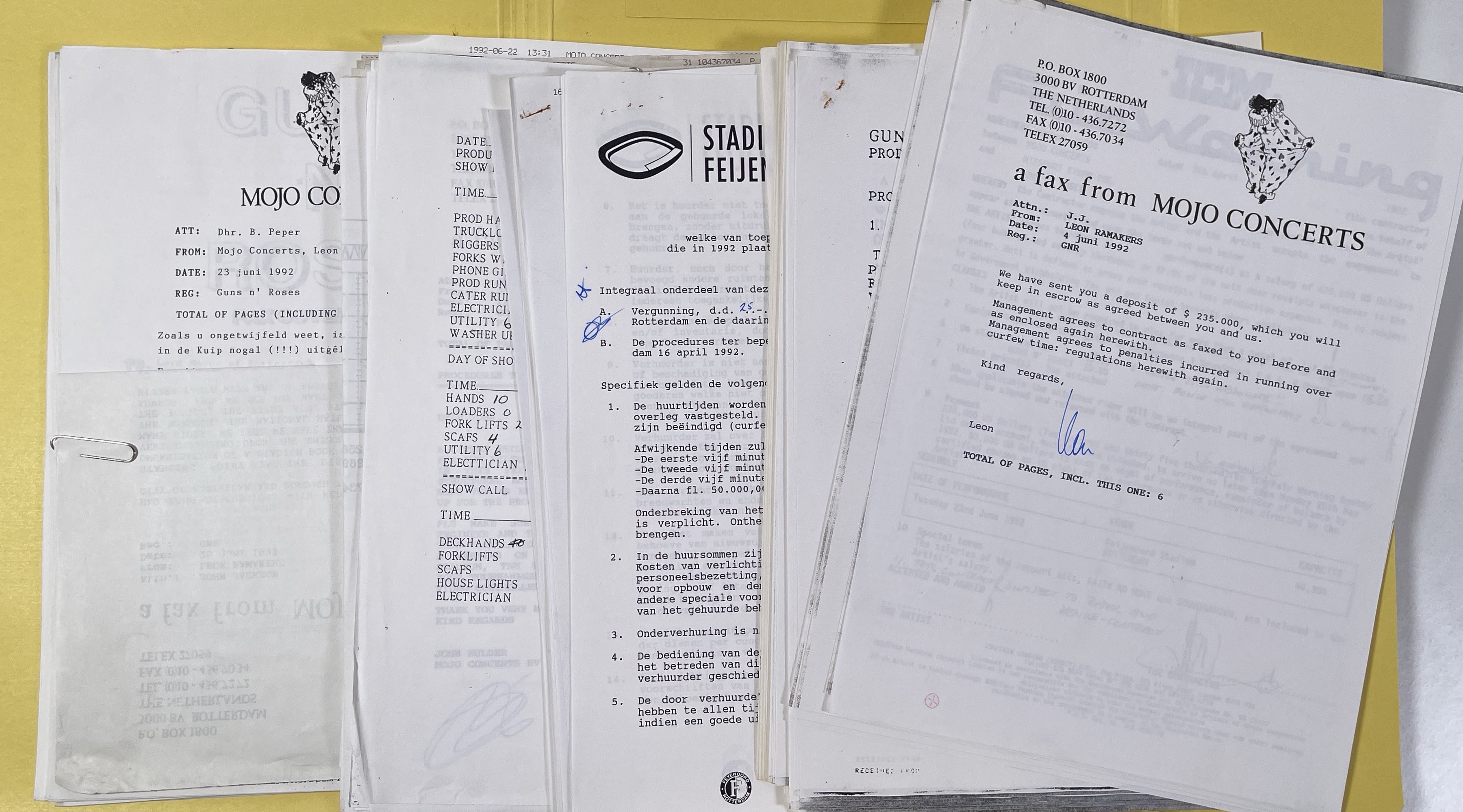 Lot 551 - CONTRACTS AND CONCERT BOOKING ARCHIVE - GUNS
