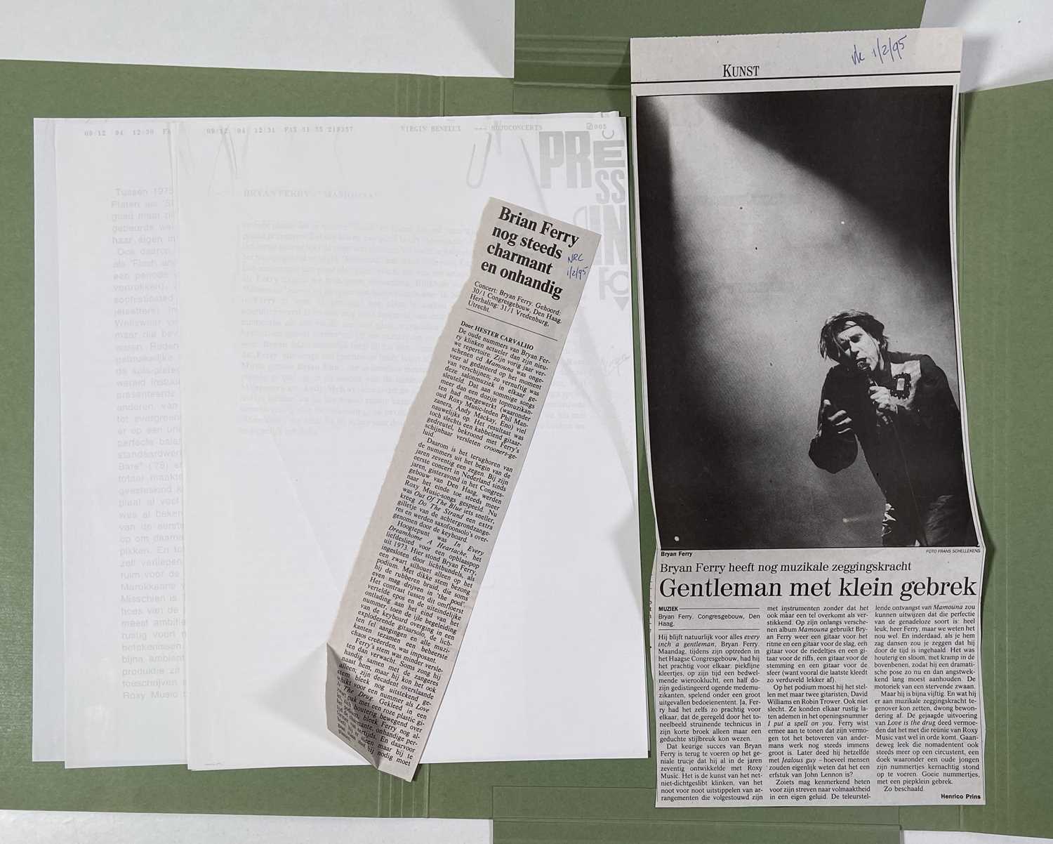 Lot 555 - CONTRACTS AND CONCERT BOOKING ARCHIVE