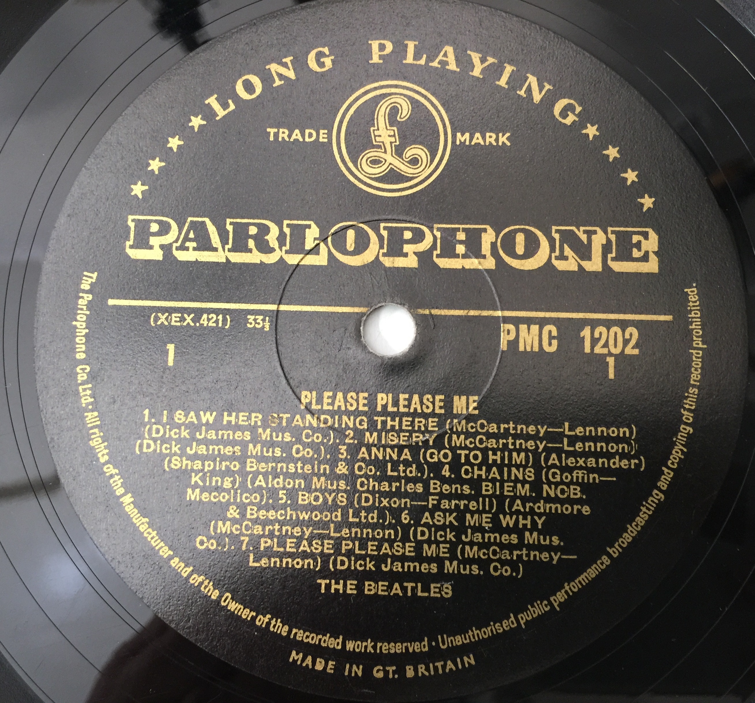 Lot 1081 - THE BEATLES - PLEASE PLEASE ME LP (BLACK