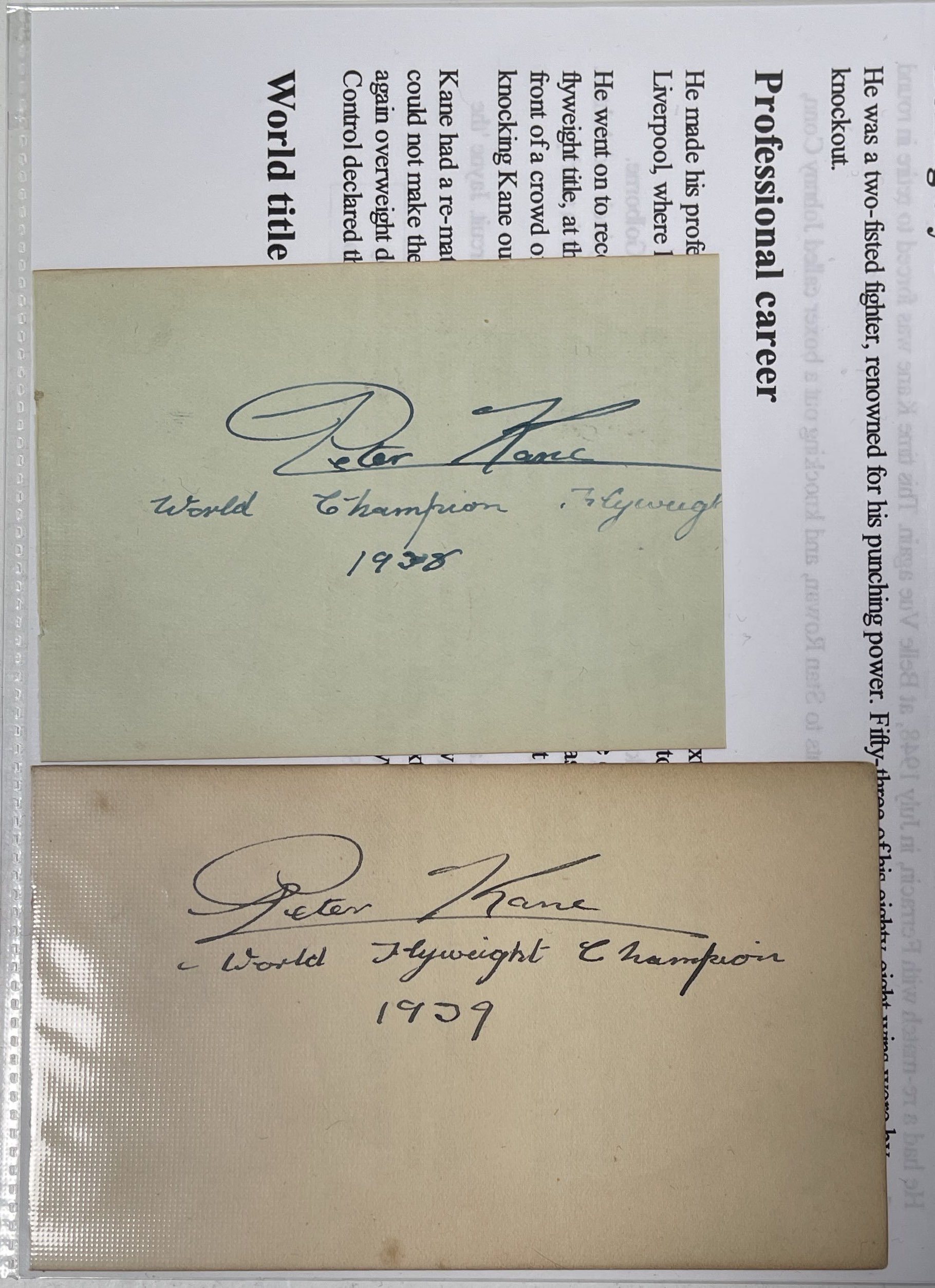 Lot 287 - 20TH CENTURY BOXERS - PETER KANE / EDDIE