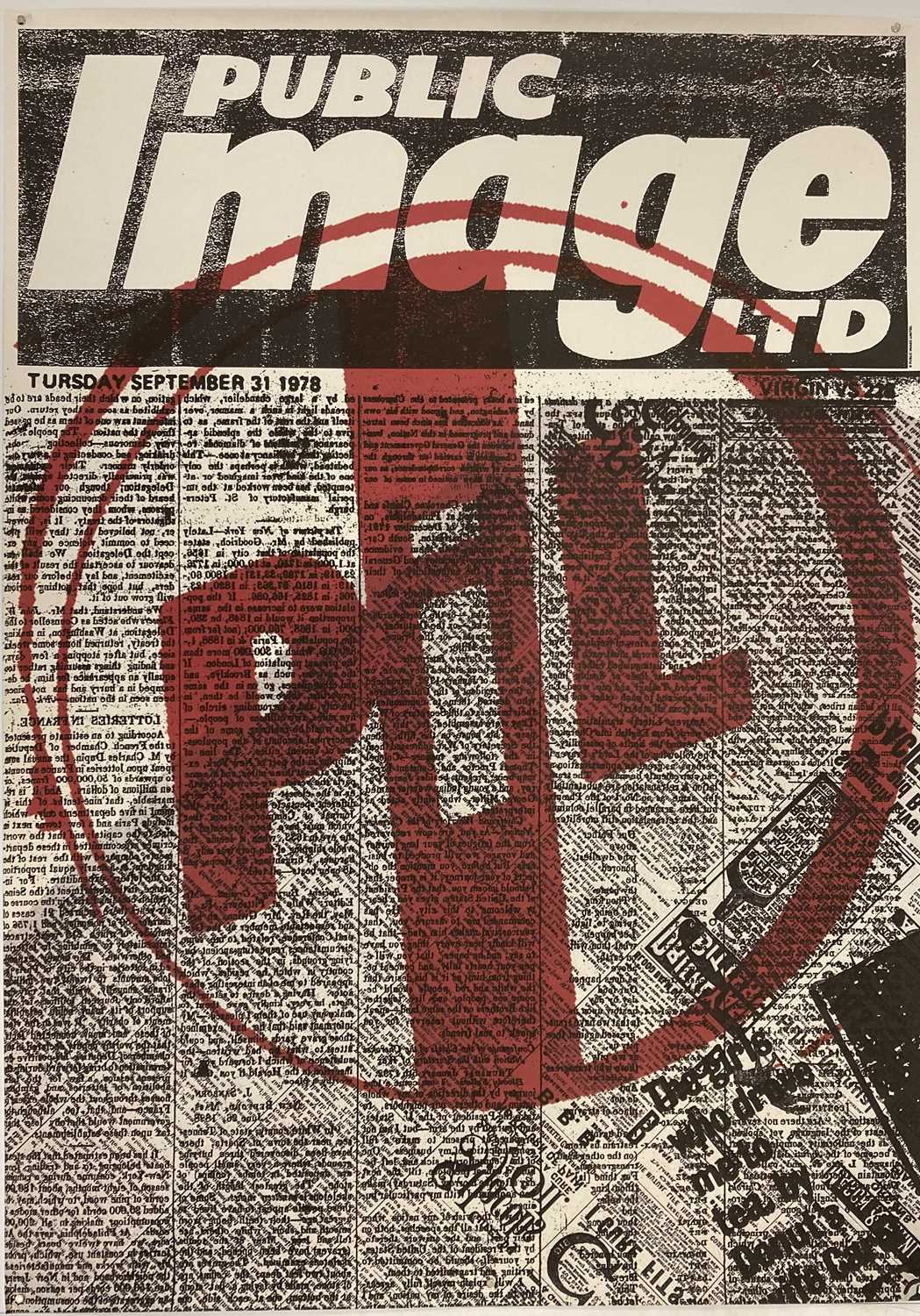Lot 293 - PUBLIC IMAGE LTD SIGNED POSTER