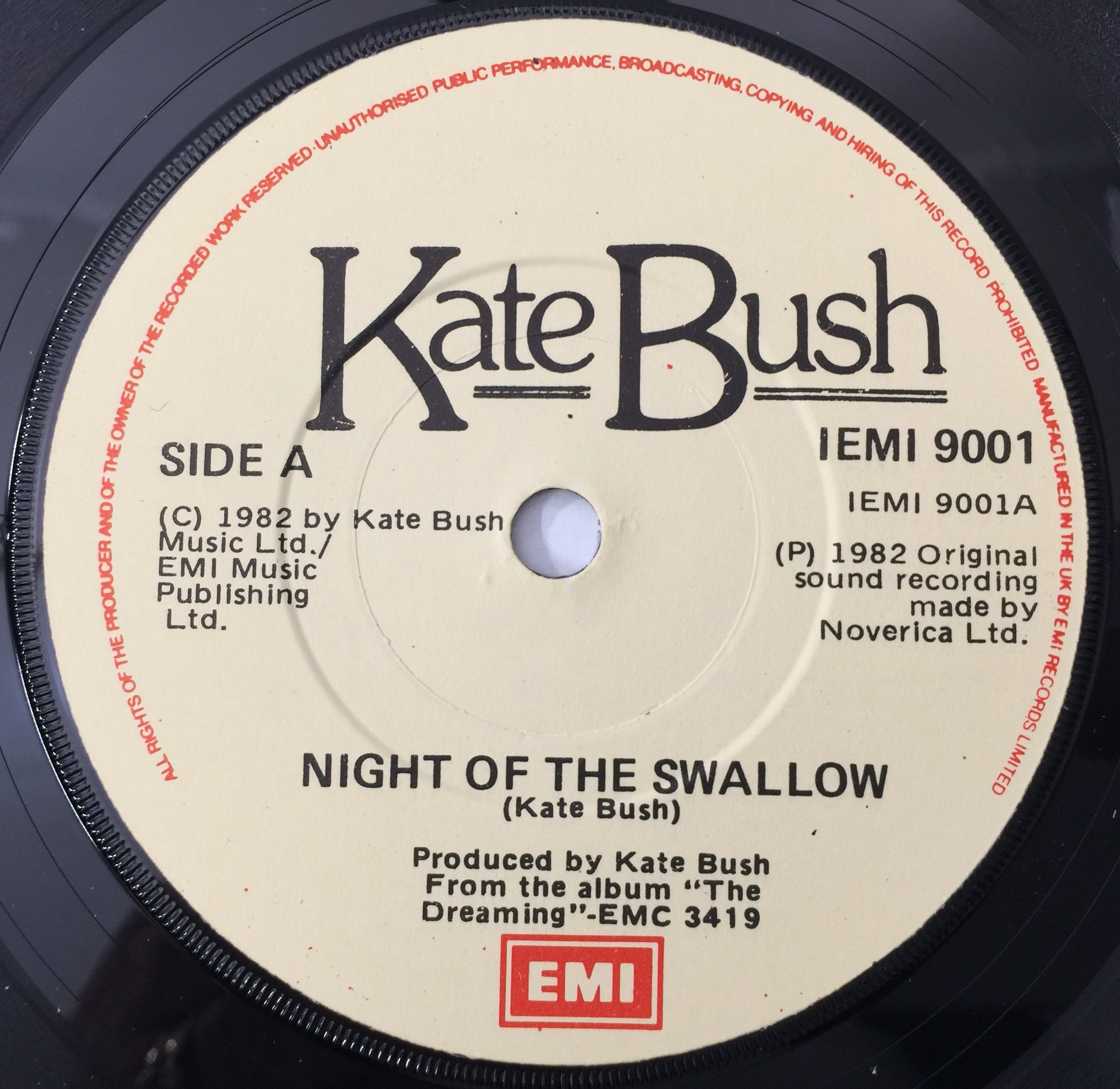 Lot 172 - KATE BUSH - NIGHT AT THE SWALLOW 7" (IEMI