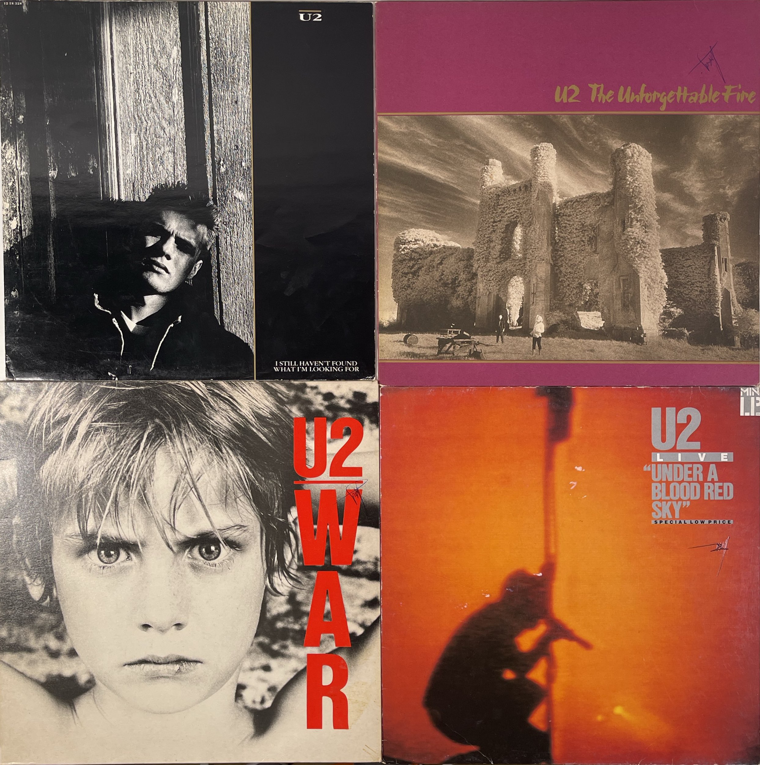 Lot 271 - U2 INTEREST - THREE LPS EACH SIGNED BY LARRY