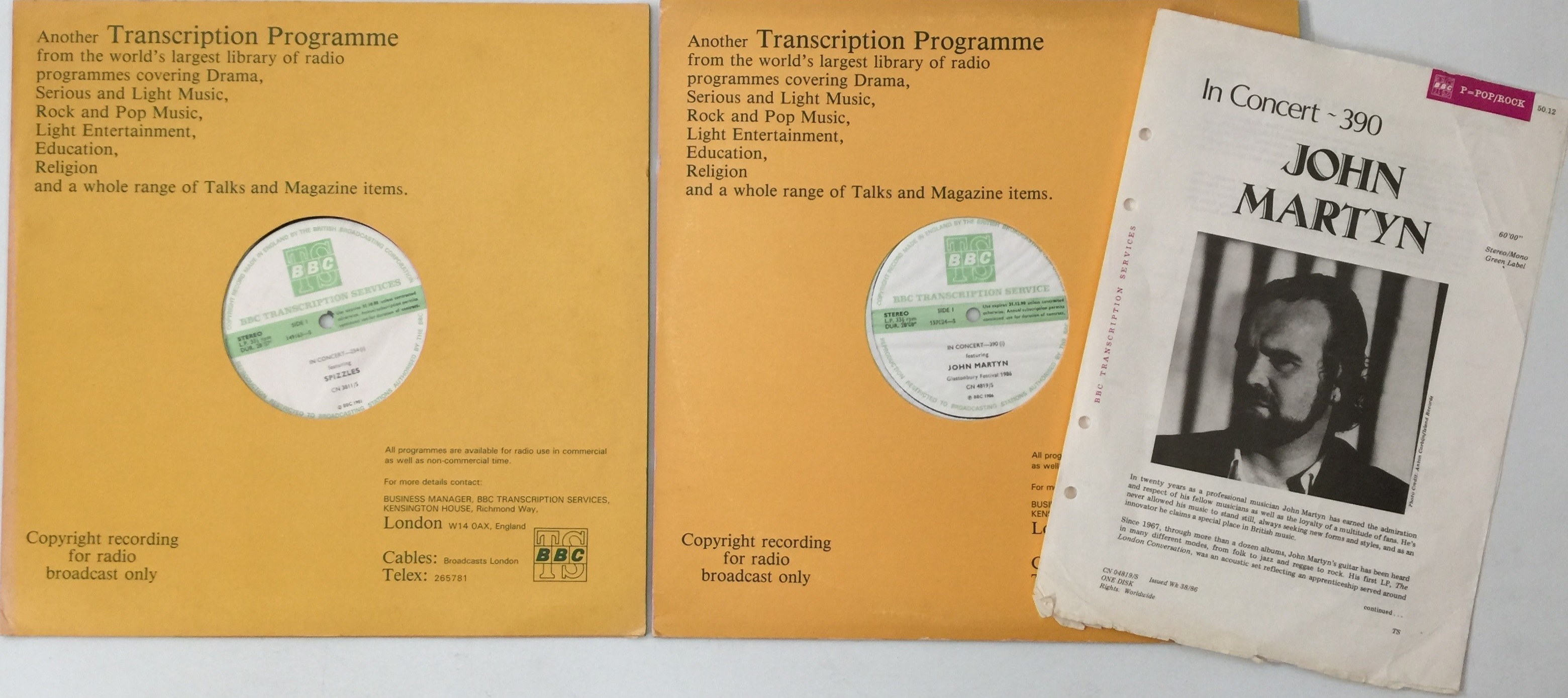 Lot 125 John Martyn Bbc Transcription Lp Pack