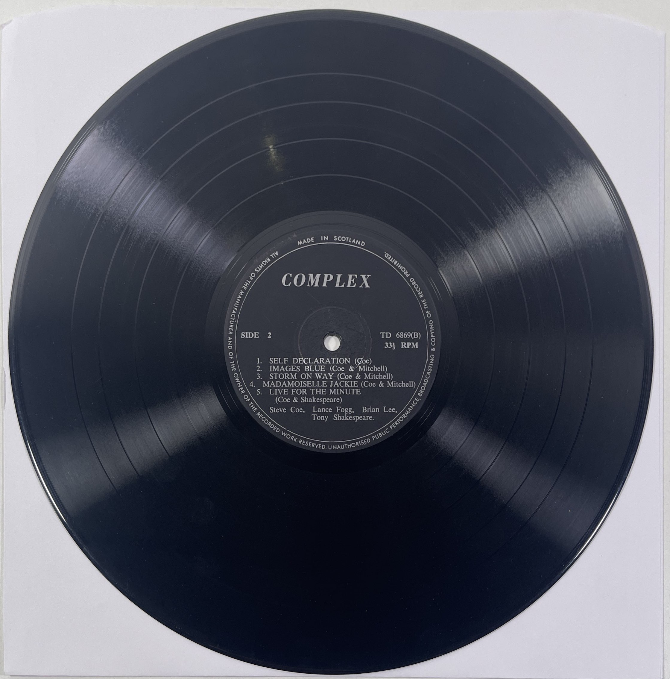 Lot 88 - COMPLEX - COMPLEX LP (ORIGINAL UK