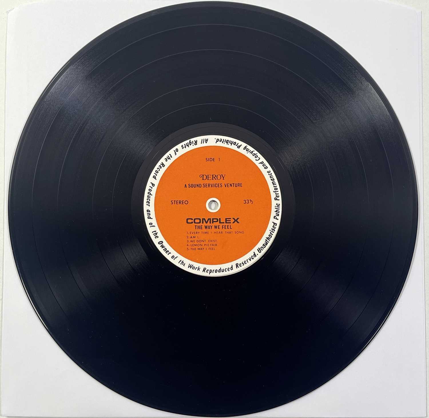 Lot 89 - COMPLEX - THE WAY WE FEEL LP (ORIGINAL UK