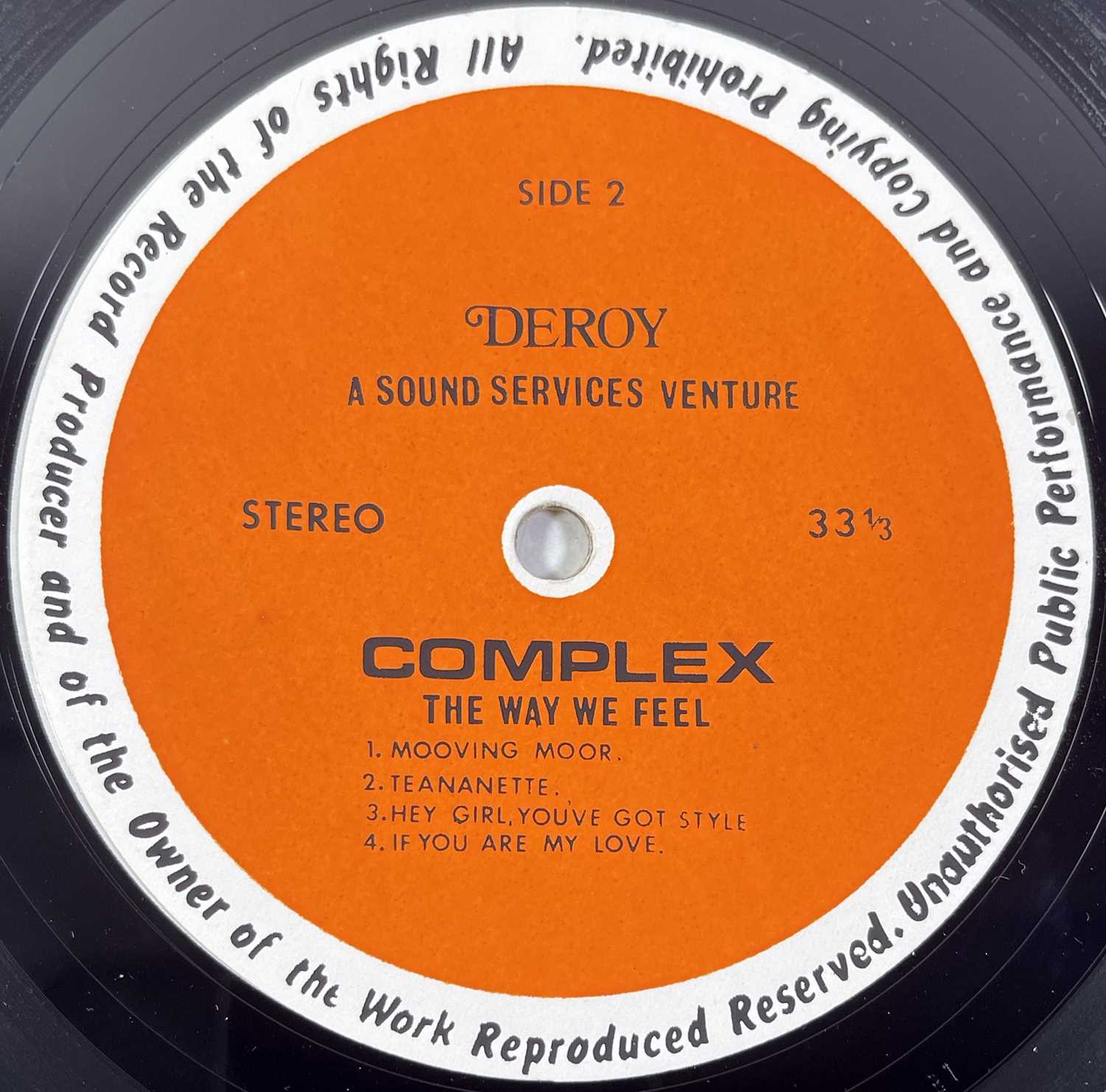 Lot 89 - COMPLEX - THE WAY WE FEEL LP (ORIGINAL UK