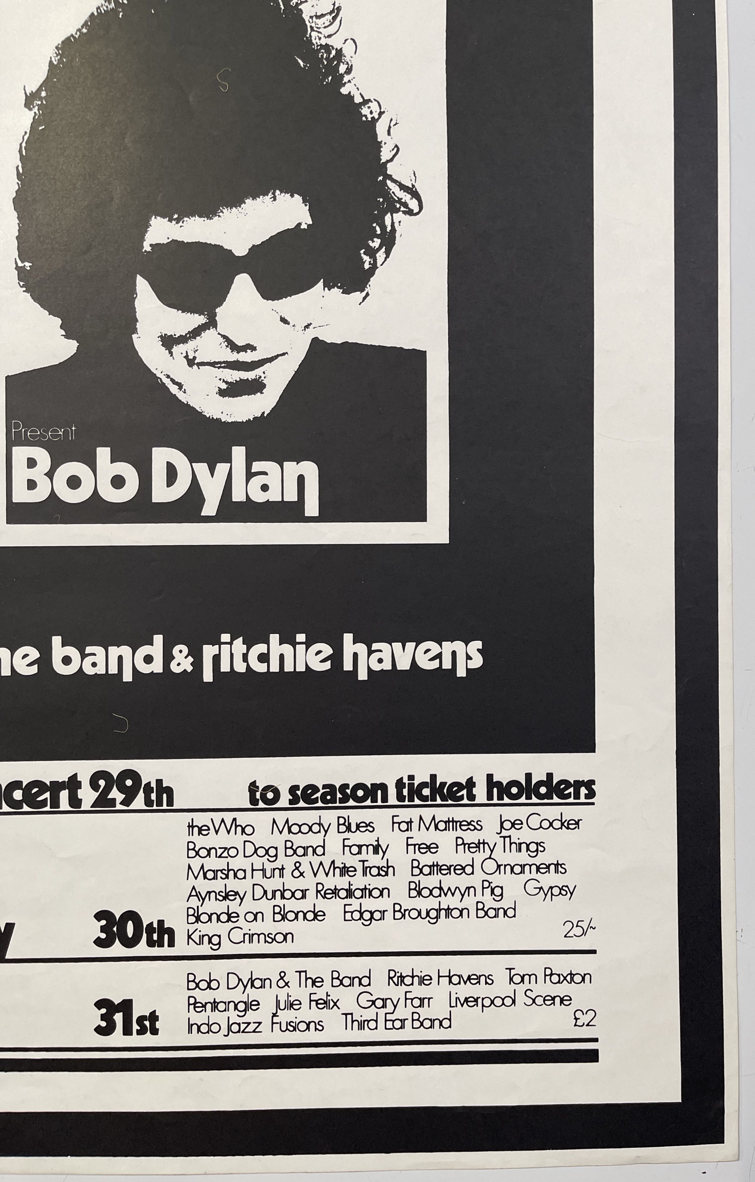 Lot 143 - BOB DYLAN - ISLE OF WIGHT FESTIVAL C 1970S