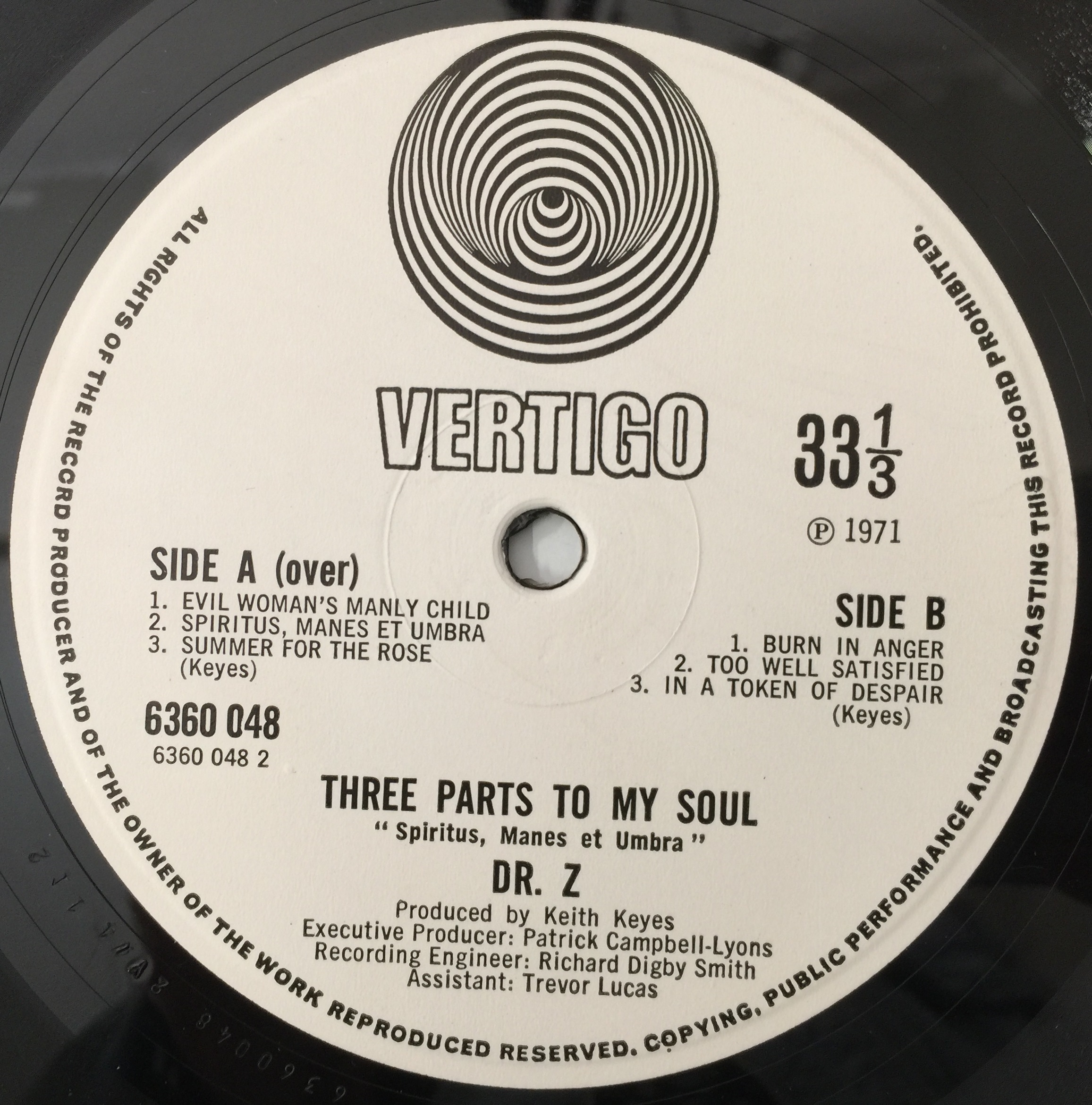 Lot 107 - DR Z. - THREE PARTS TO MY SOUL... (ORIGINAL