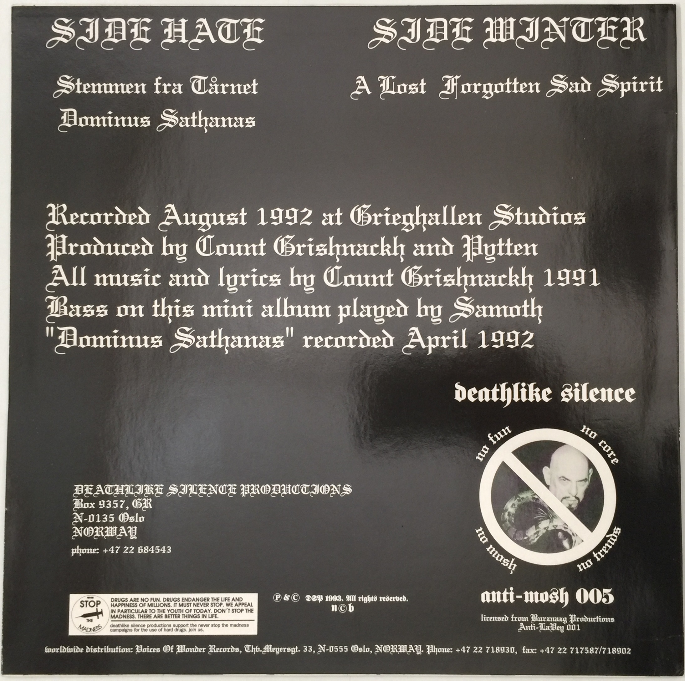 Lot 160 - BURZUM - ASKE 12" (NORWEGIAN OG - BLACK