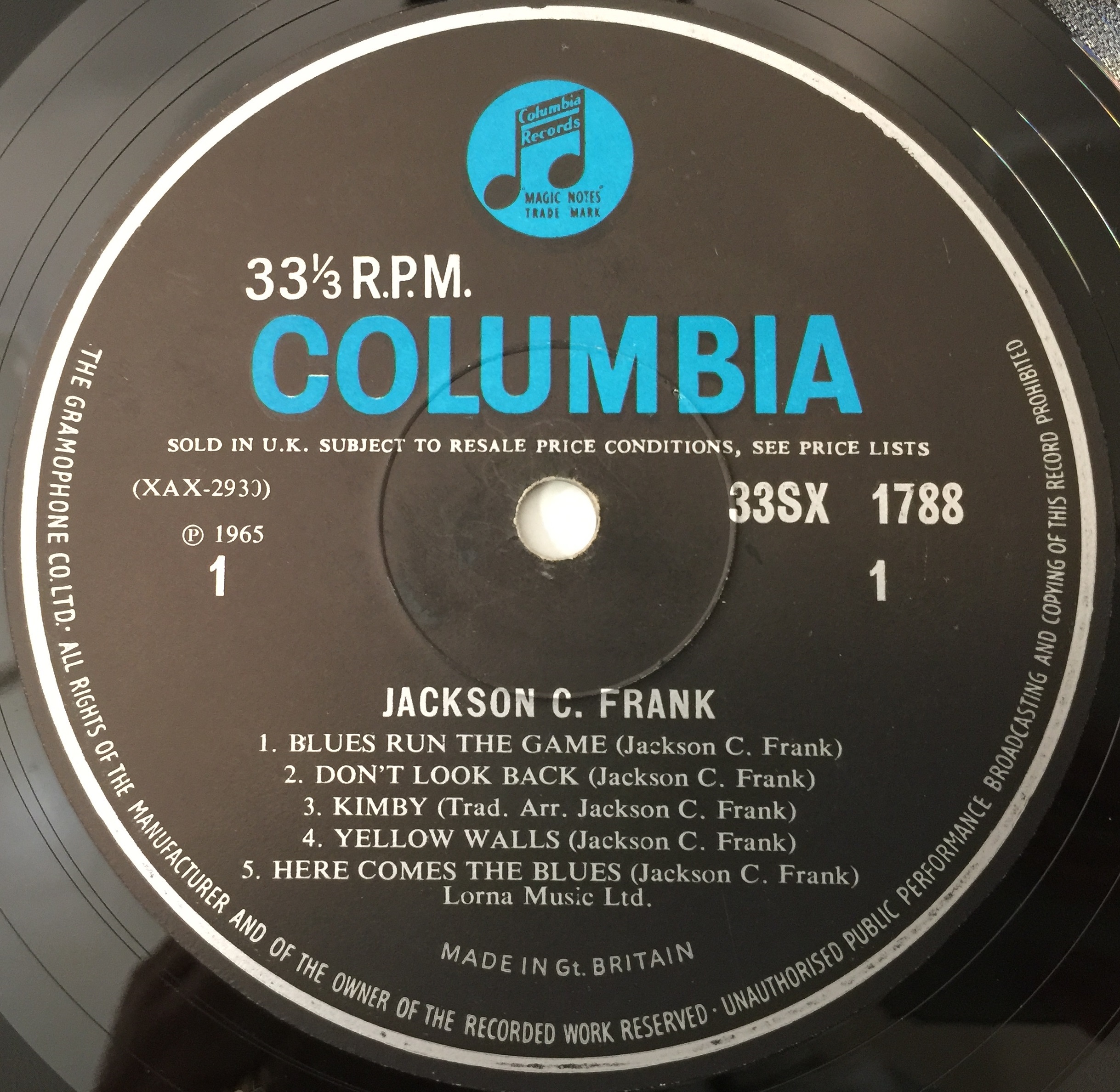 Lot 167 - JACKSON C. FRANK - S/T LP (UK 1st PRESS