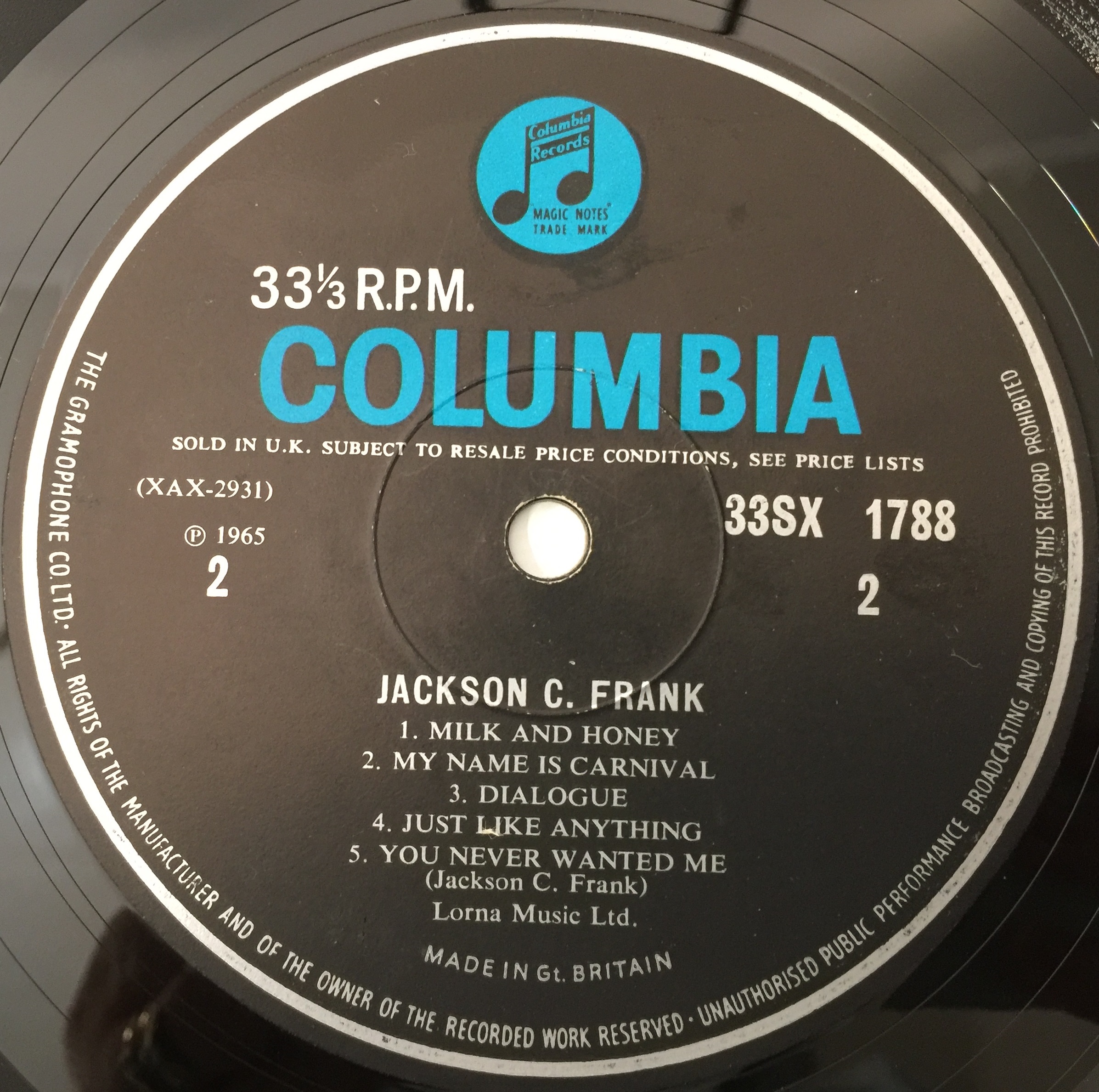 Lot 167 - JACKSON C. FRANK - S/T LP (UK 1st PRESS