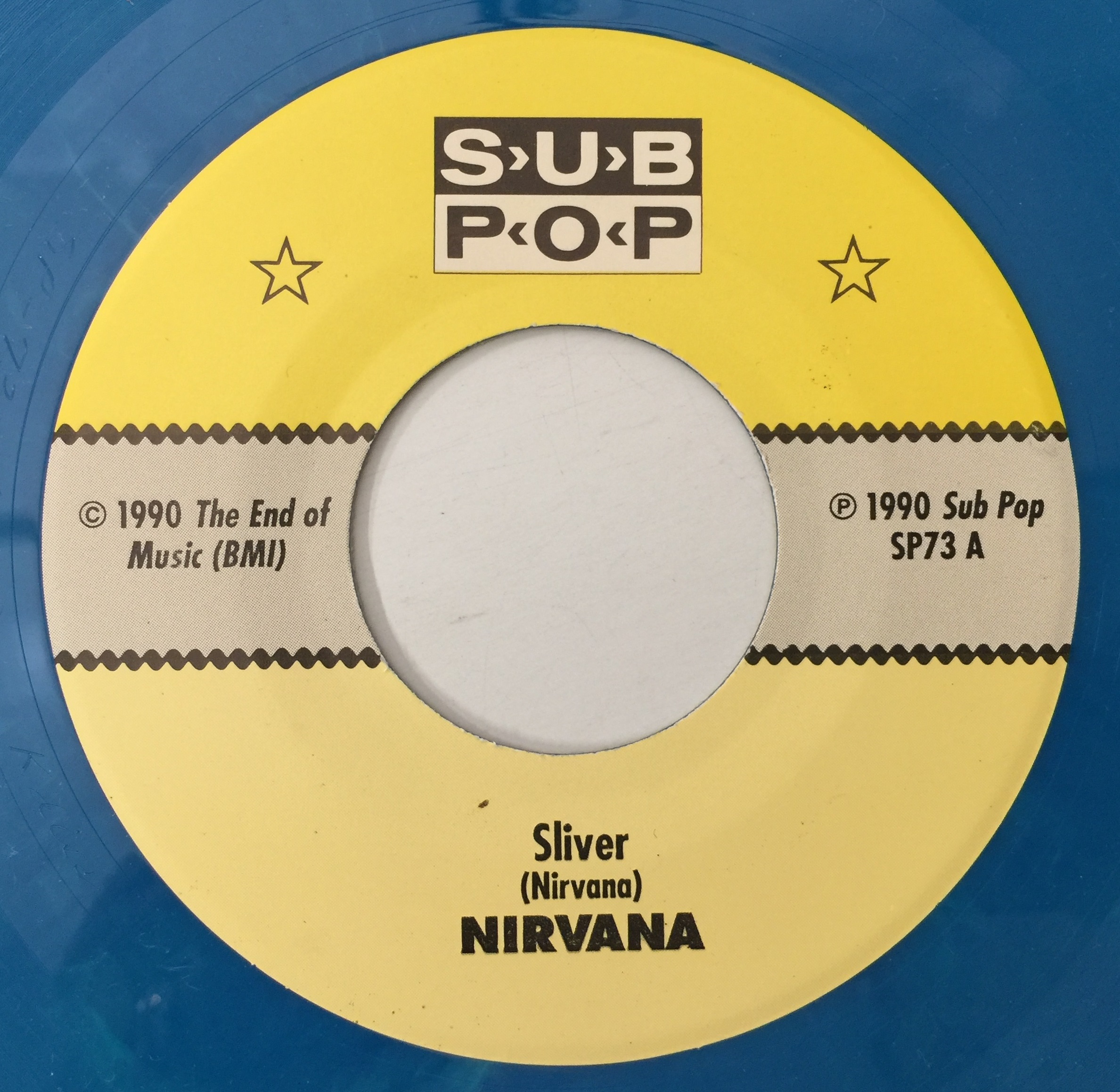 Lot 1 - NIRVANA - SLIVER 7" (SP73 - 'BLUE SWIRL'