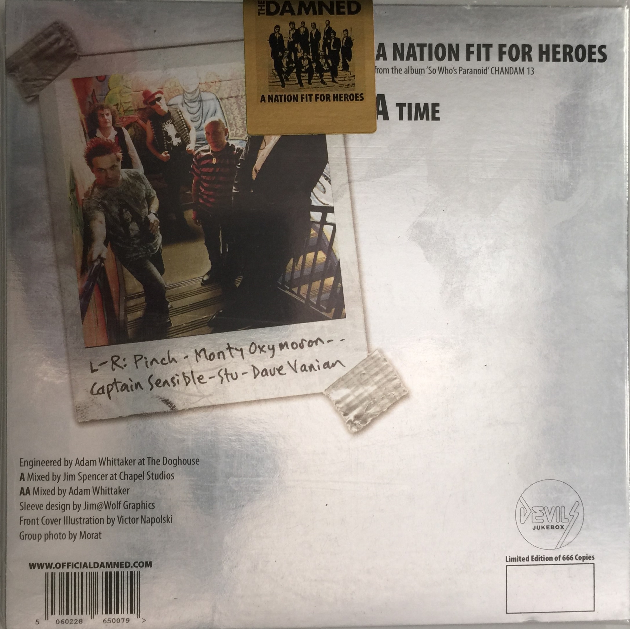 Lot 248 - THE DAMNED - A NATION FIT FOR HEROES 7" (3x