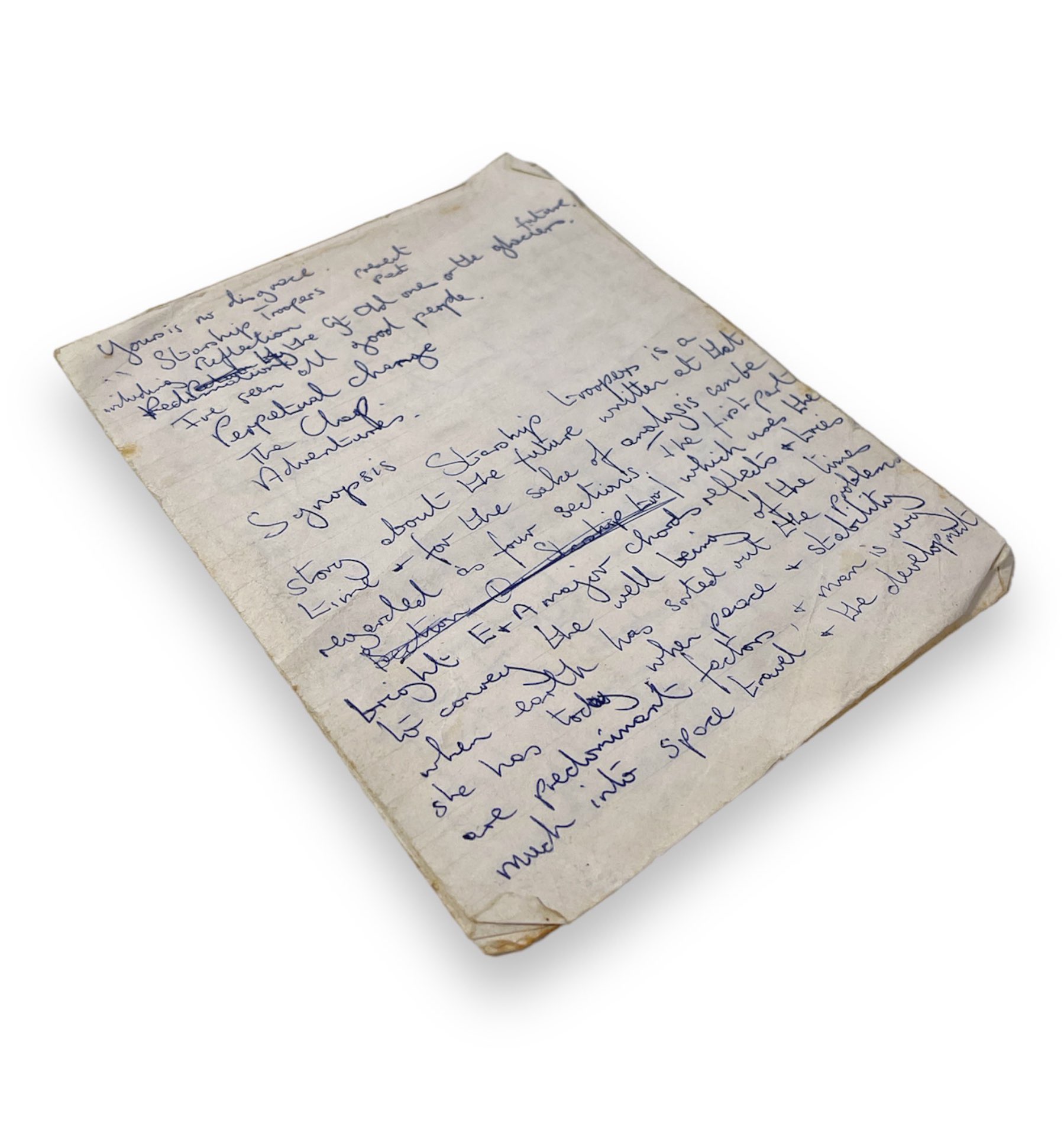 Lot 566 - YES INTEREST - CHRIS SQUIRE HANDWRITTEN