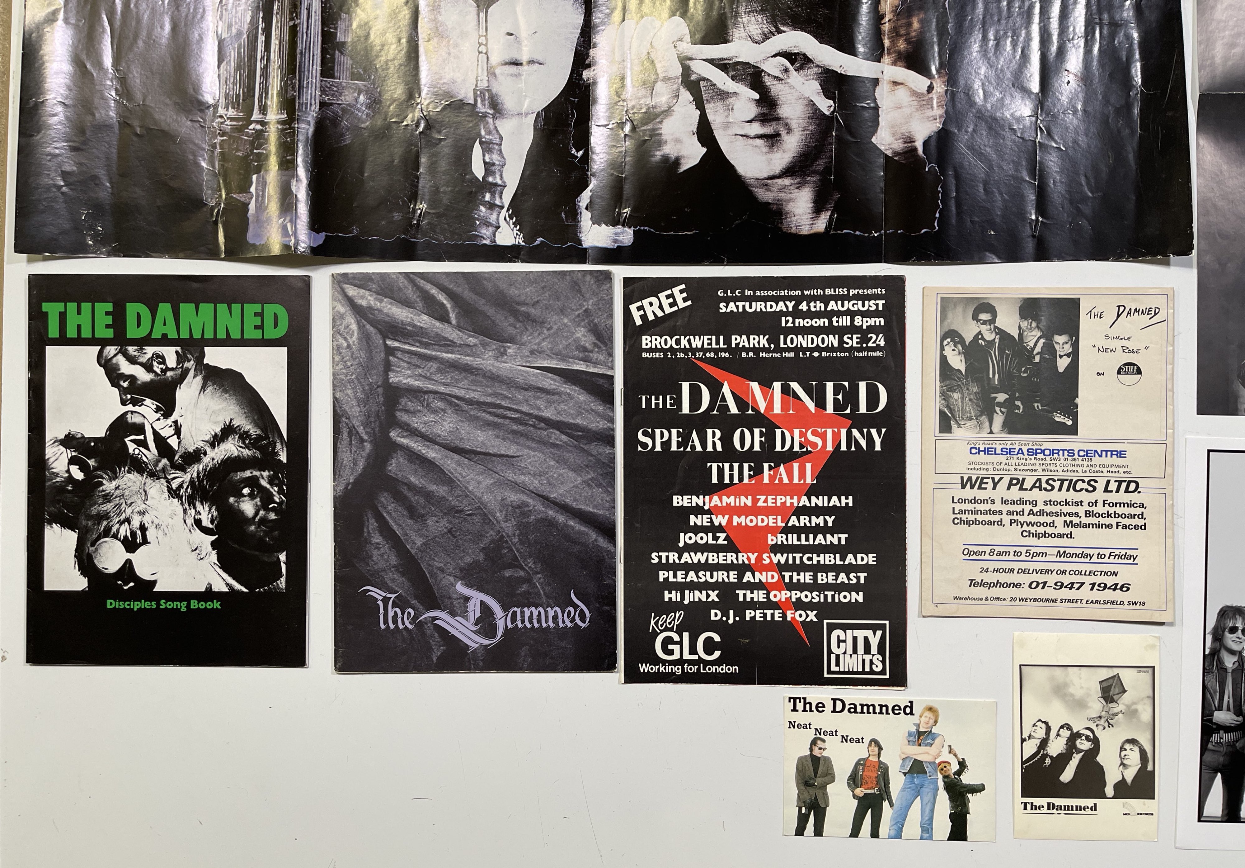 Lot 541 - THE DAMNED - PROGRAMMES AND MEMORABILIA INC