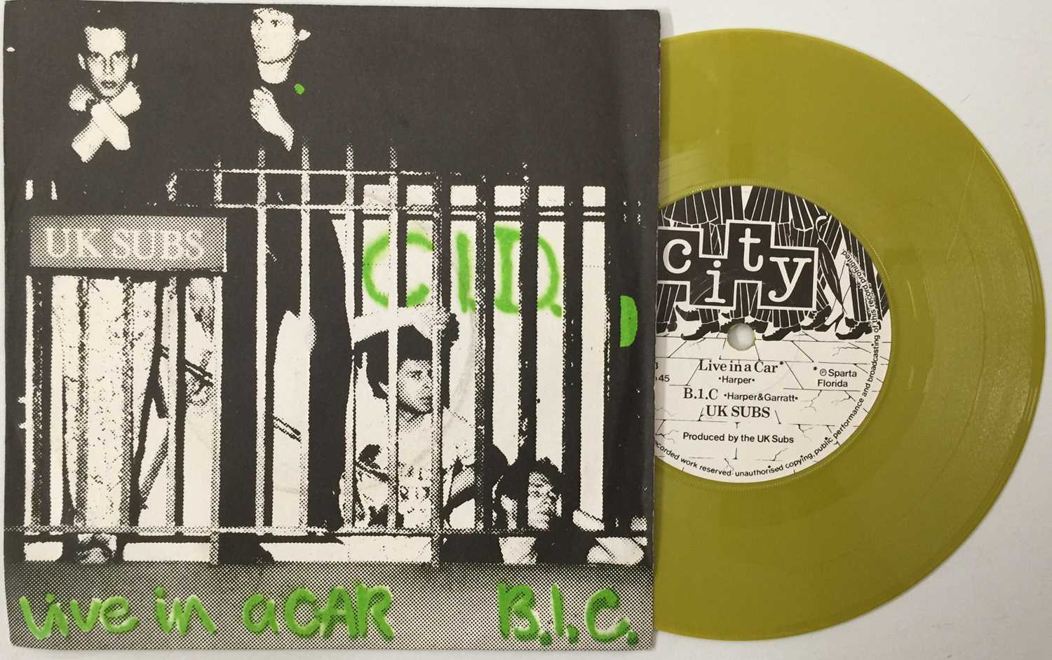 Lot 120 - UK SUBS - C.I.D 7" (NIK5 - OLIVE GREEN