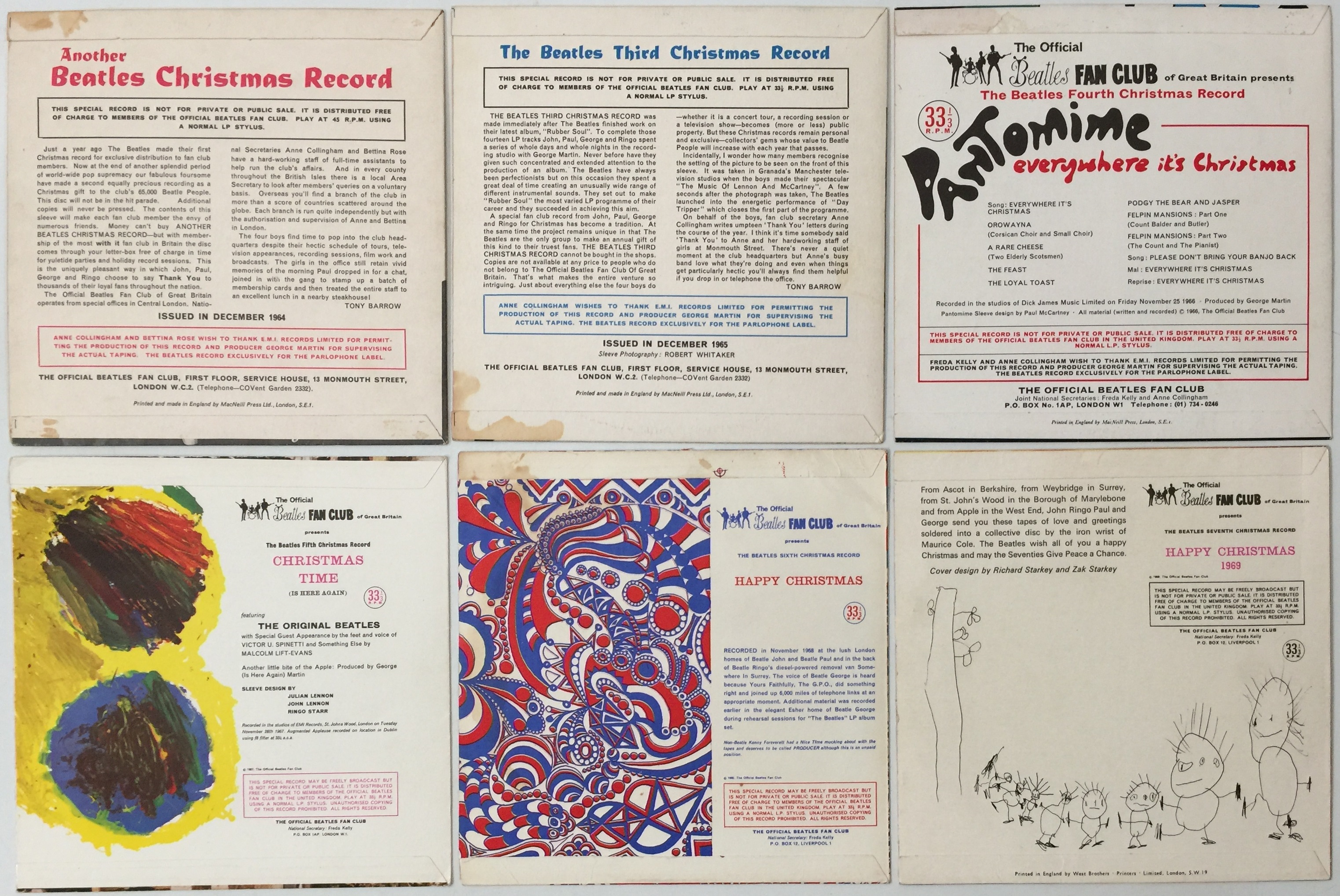 Lot 134 - THE OFFICIAL BEATLES FAN CLUB - 7" FLEXI