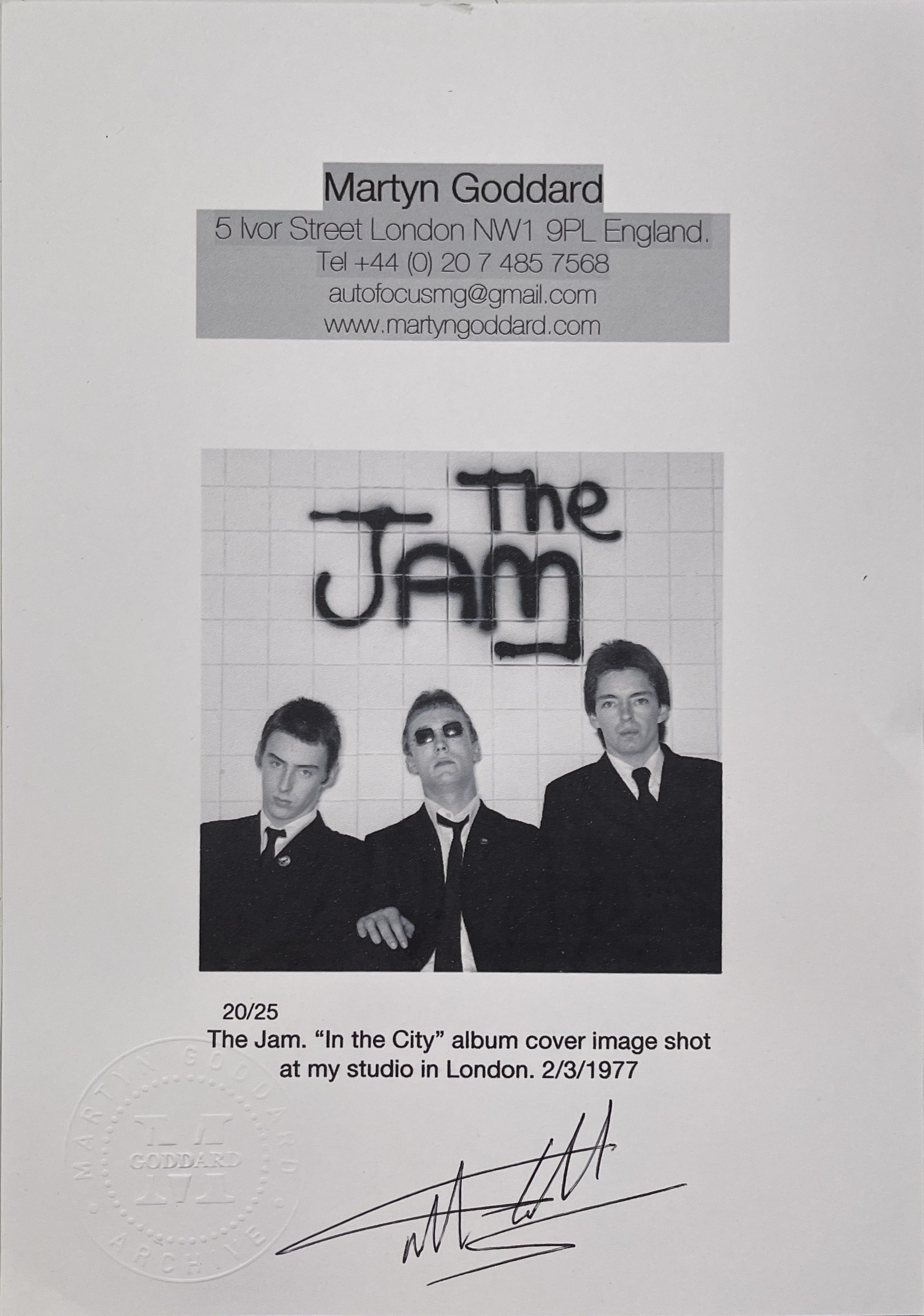Lot 135 - THE JAM - MARTYN GODDARD SIGNED LIMITED