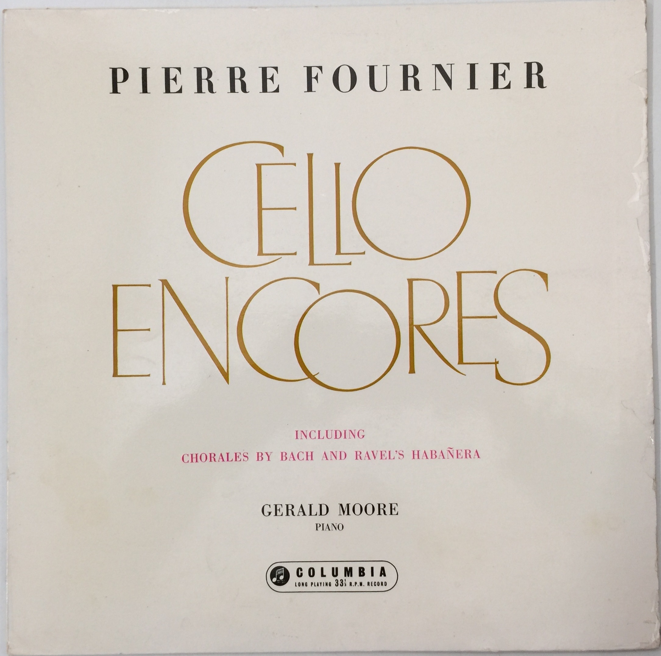 Lot 14 - PIERRE FOURNIER - CELLO ENCORES LP (ORIGINAL