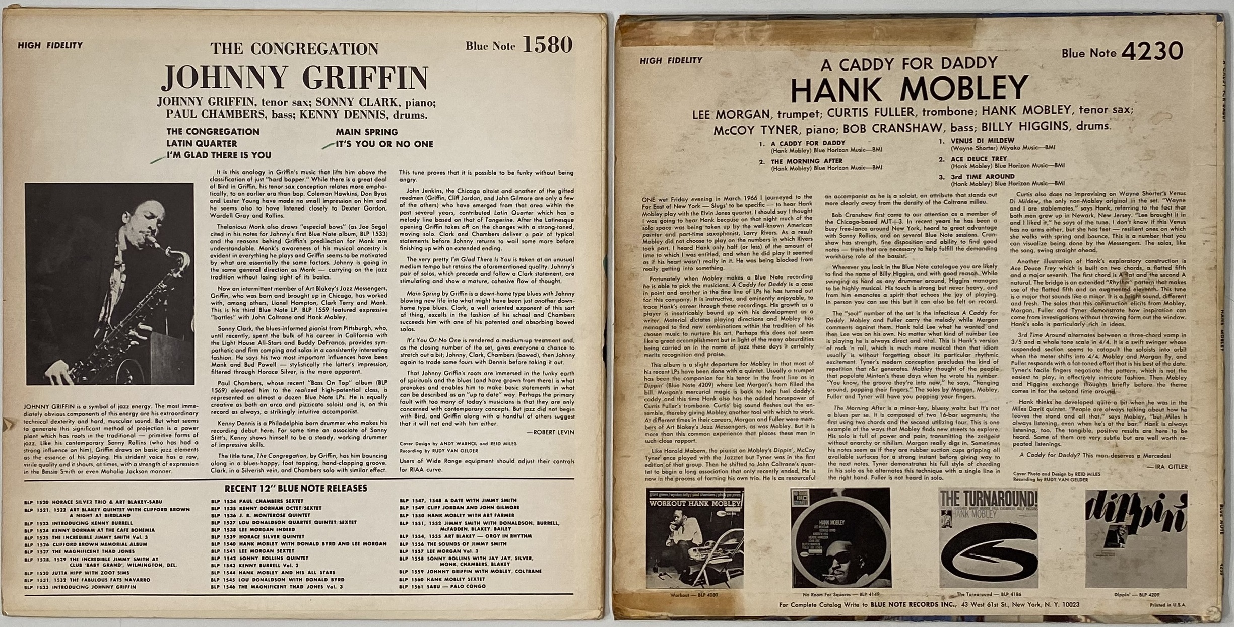 Lot 78 - HANK MOBLEY/ JOHNNY GRIFFIN - BLUE NOTE LP