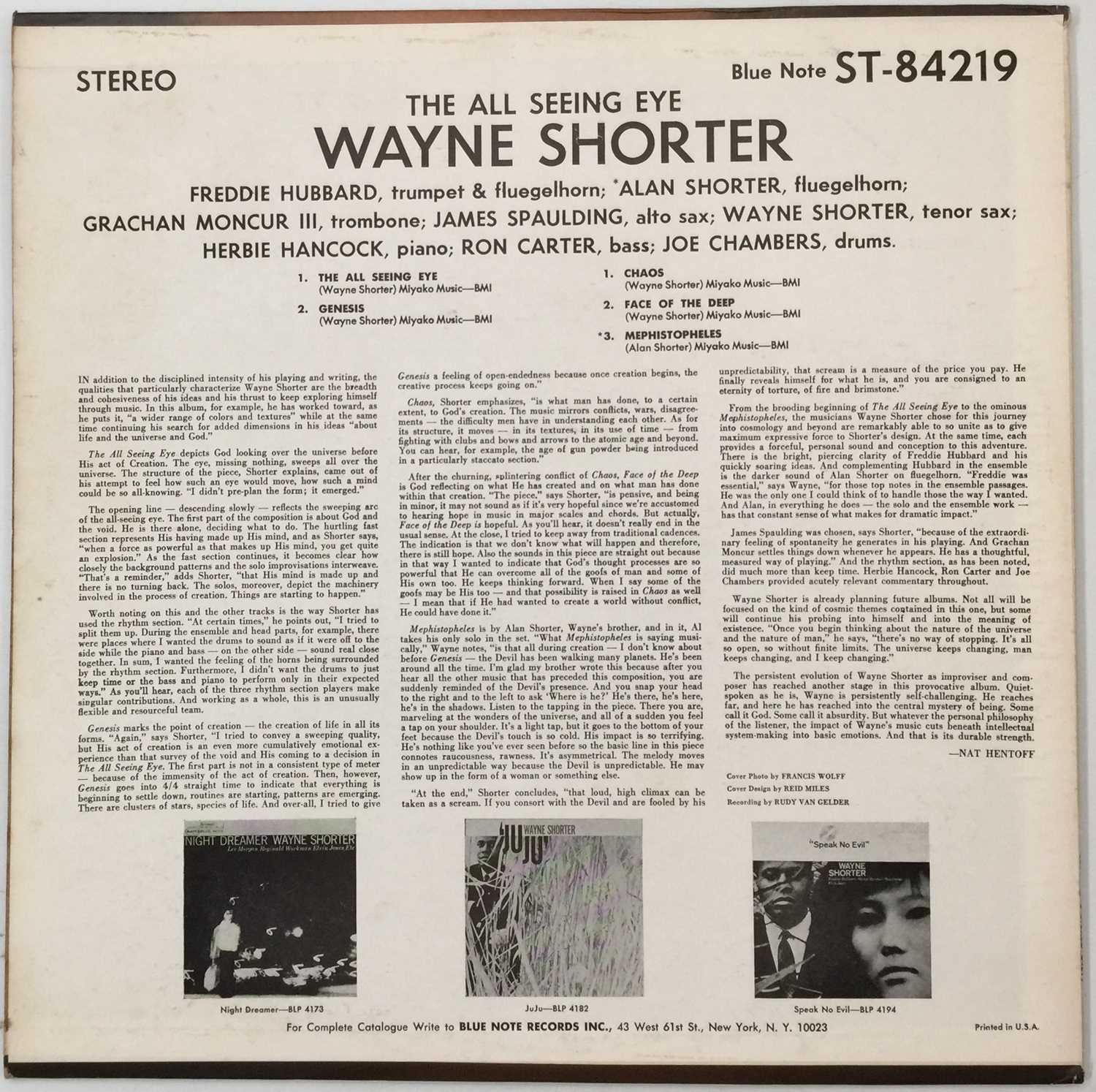 Lot 46 - WAYNE SHORTER - THE ALL SEEING EYE (BST 84219