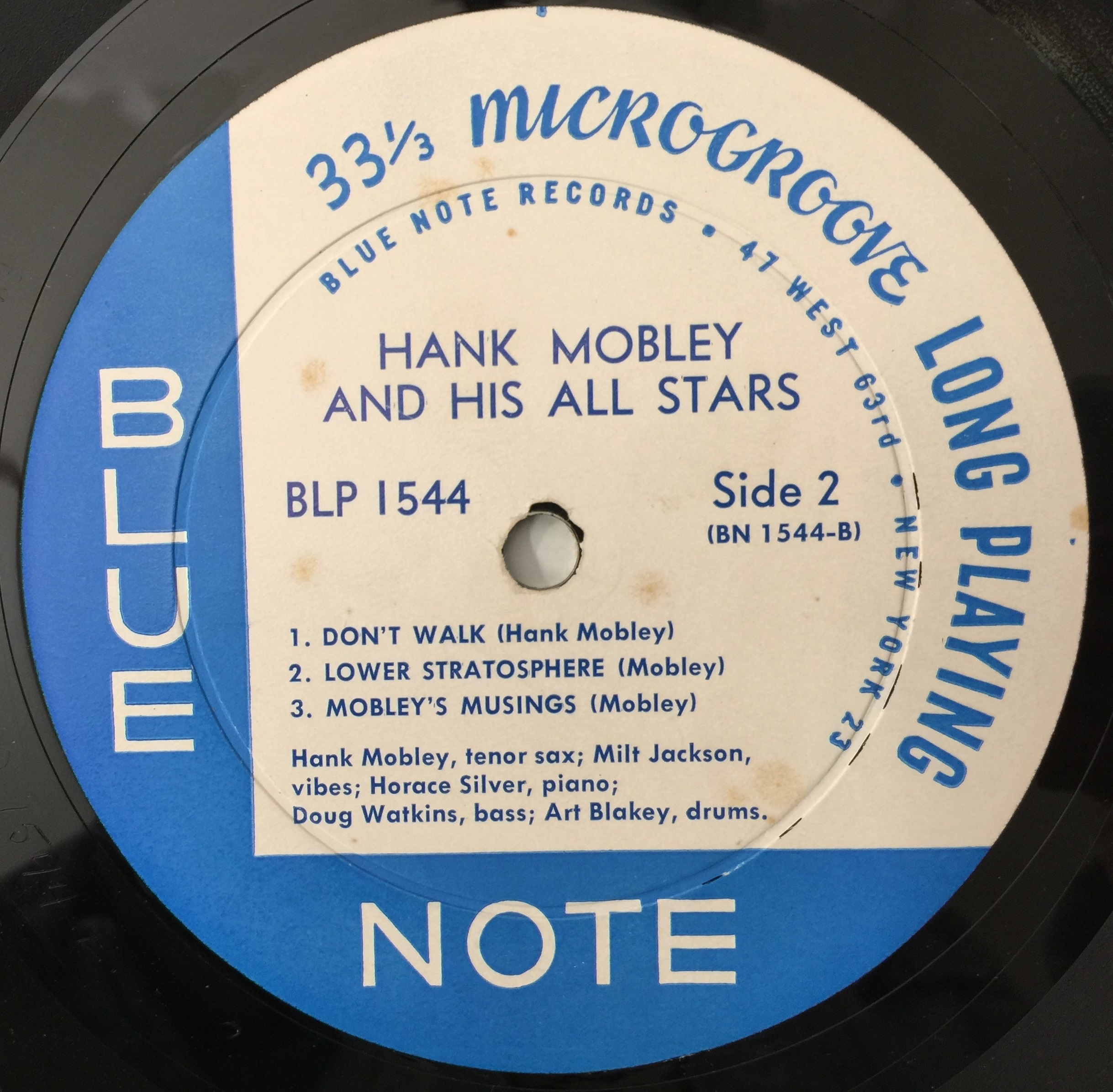 Lot 50 - HANK MOBLEY AND HIS ALL STARS LP (BLP1544