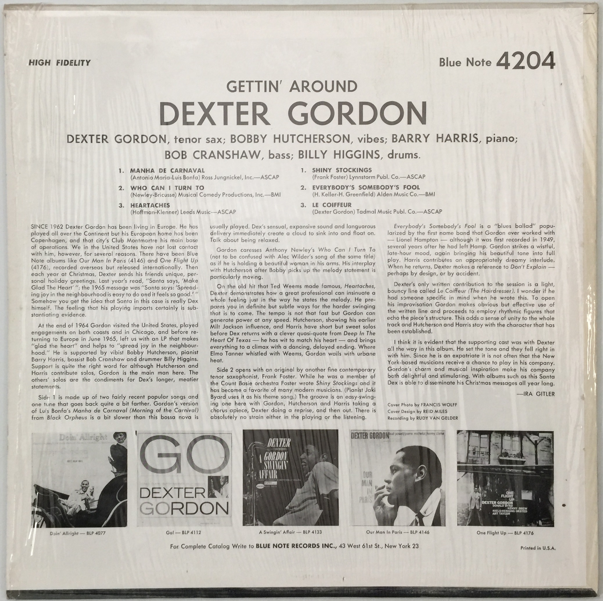 Lot 58 - DEXTER GORDON - GETTIN AROUND LP (US MONO OG