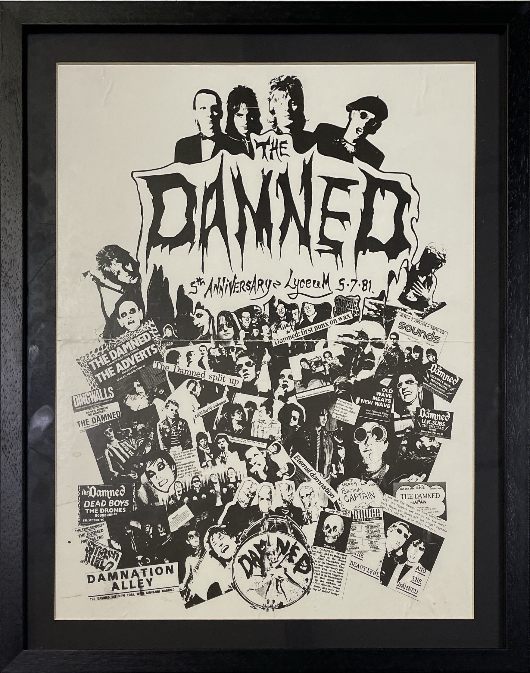 Lot 29 - THE DAMNED - 5TH ANNIVERSARY LYCEUM POSTER,