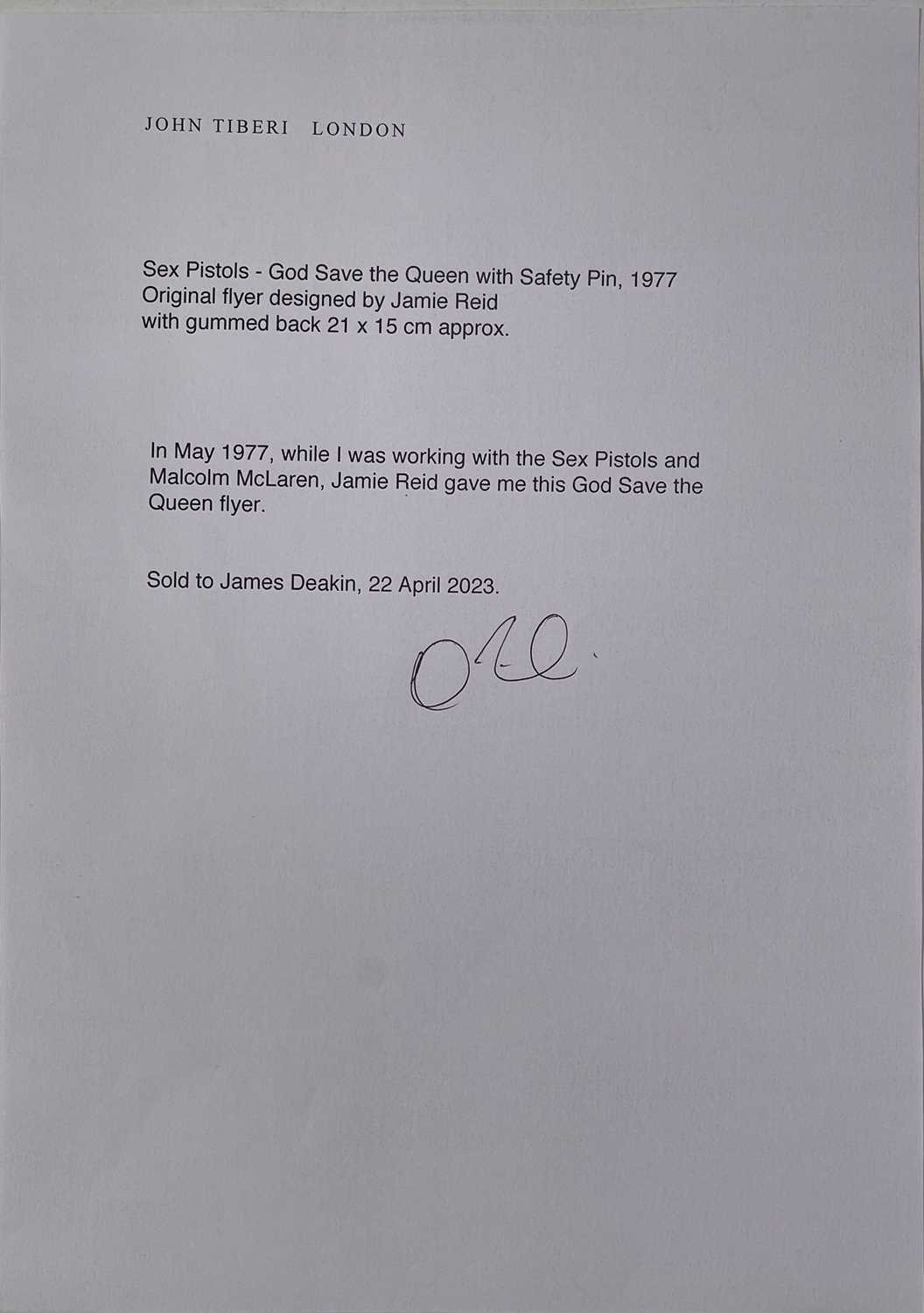Lot 68 Sex Pistols God Save The Queen Original Flyer