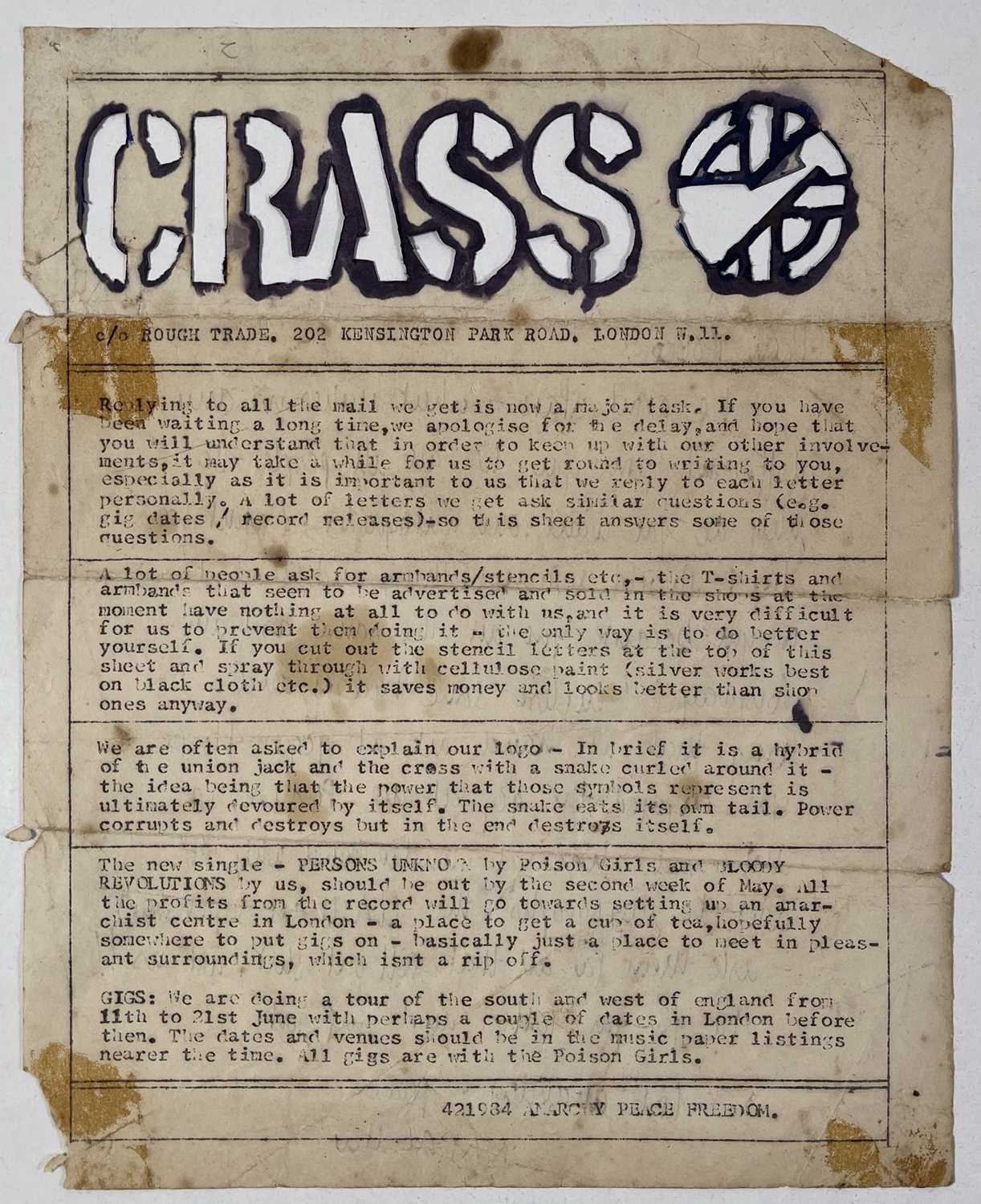 Lot 34 - CRASS INTEREST - N.A. PALMER HANDWRITTEN
