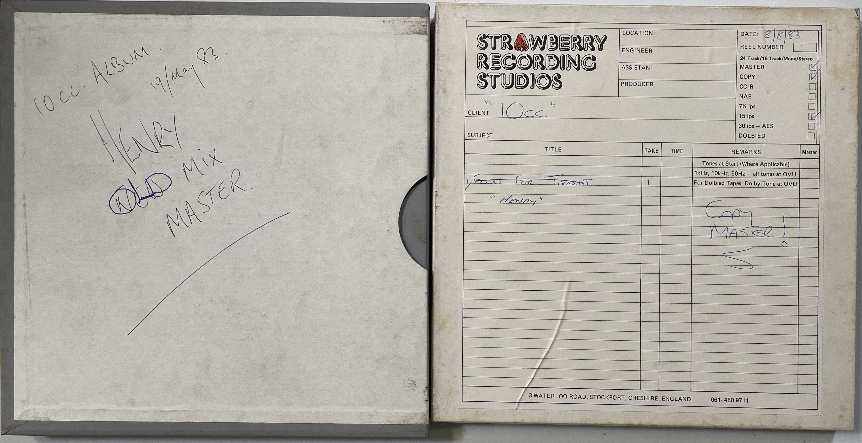Lot 455 - 10CC - MASTER/RECORDING TAPE COLLECTION