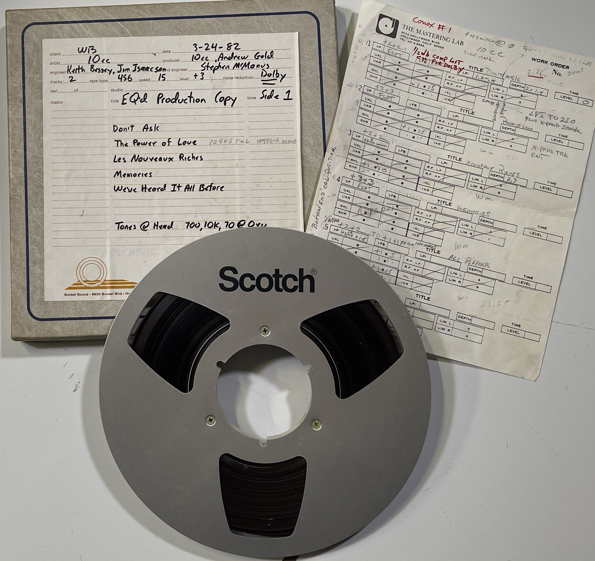 Lot 455 - 10CC - MASTER/RECORDING TAPE COLLECTION