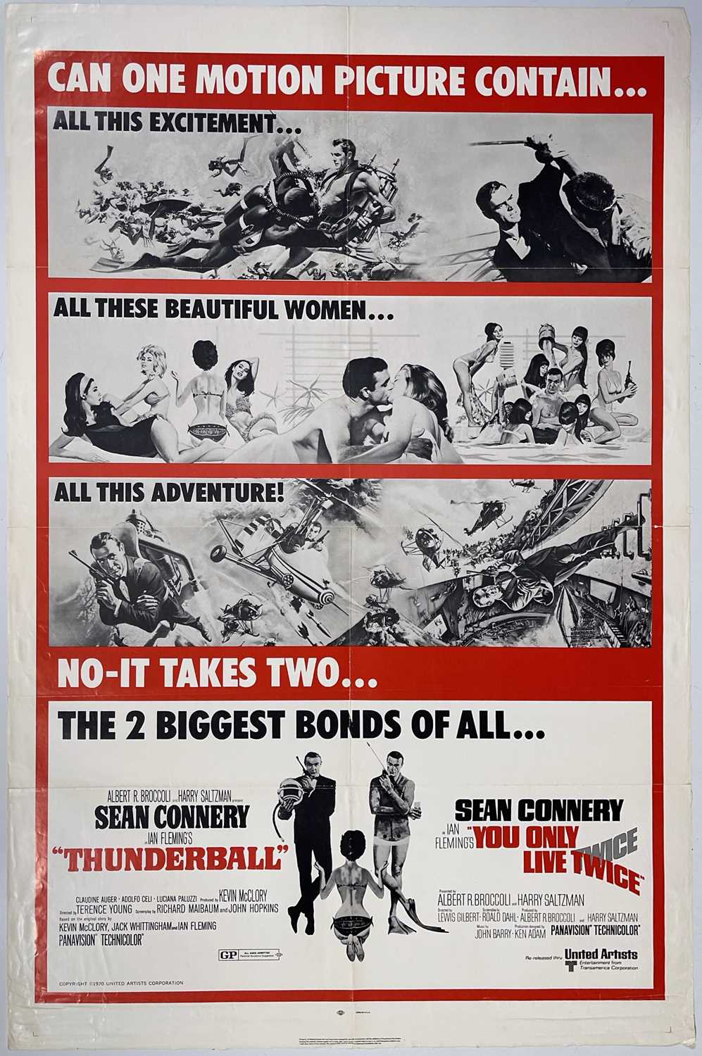 Lot 117 - JAMES BOND - US DOUBLE BILL POSTER