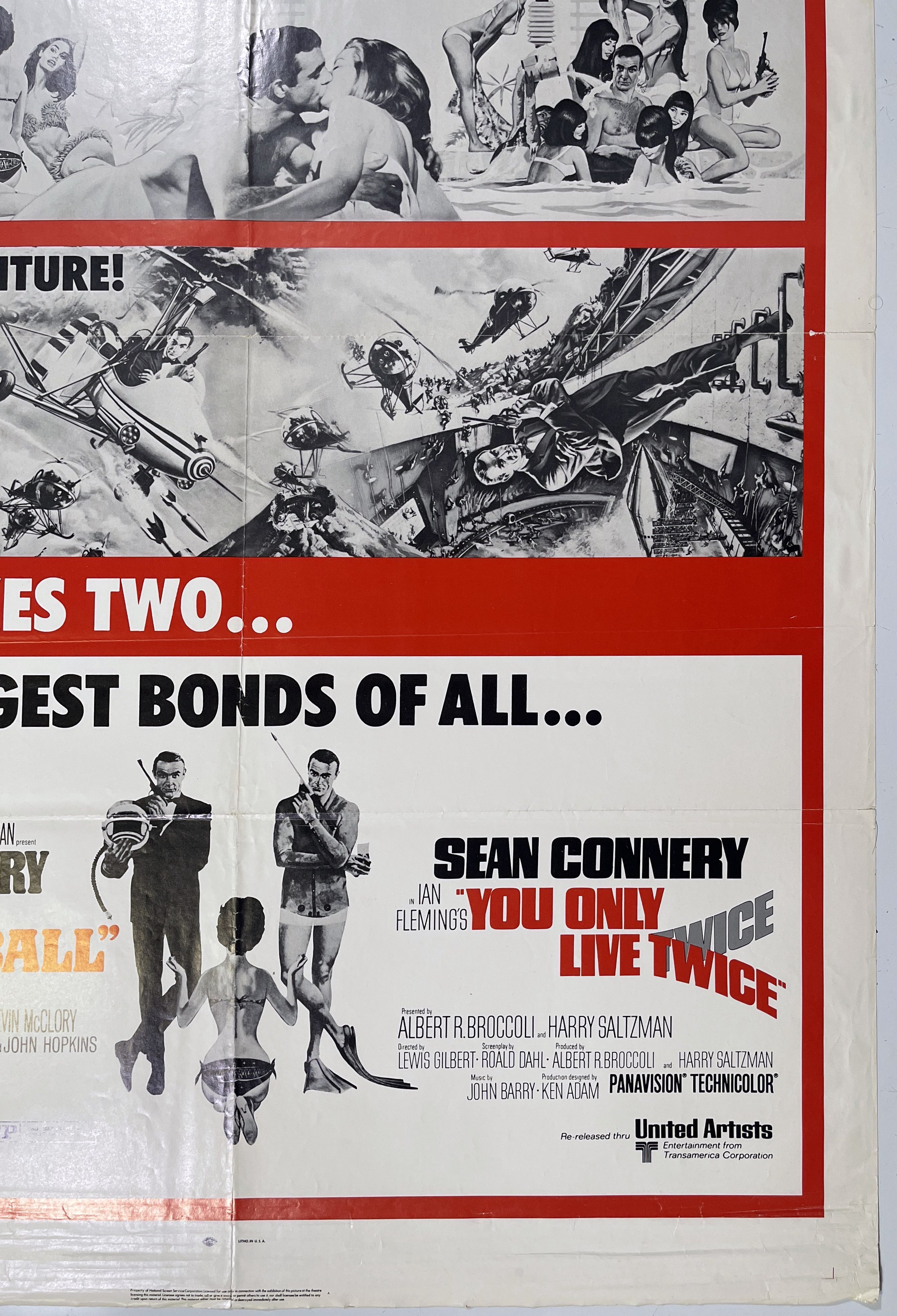 Lot 117 - JAMES BOND - US DOUBLE BILL POSTER