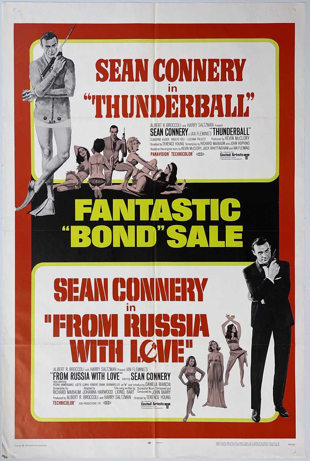Lot 90 - JAMES BOND- 1968 US ONE-SHEET DOUBLE BILL