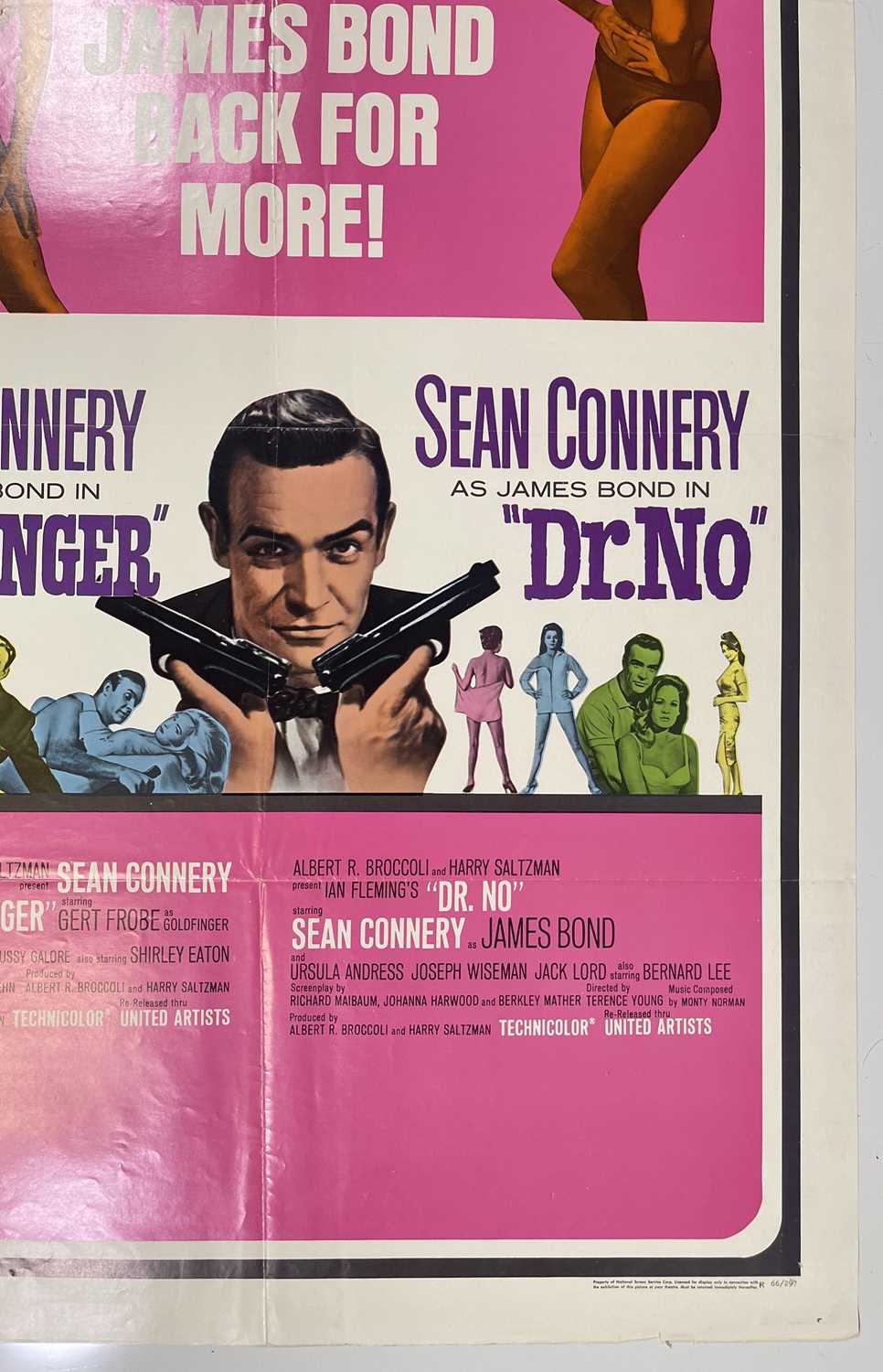 Lot 65 - JAMES BOND - US ONE-SHEET DOUBLE BILL POSTER-