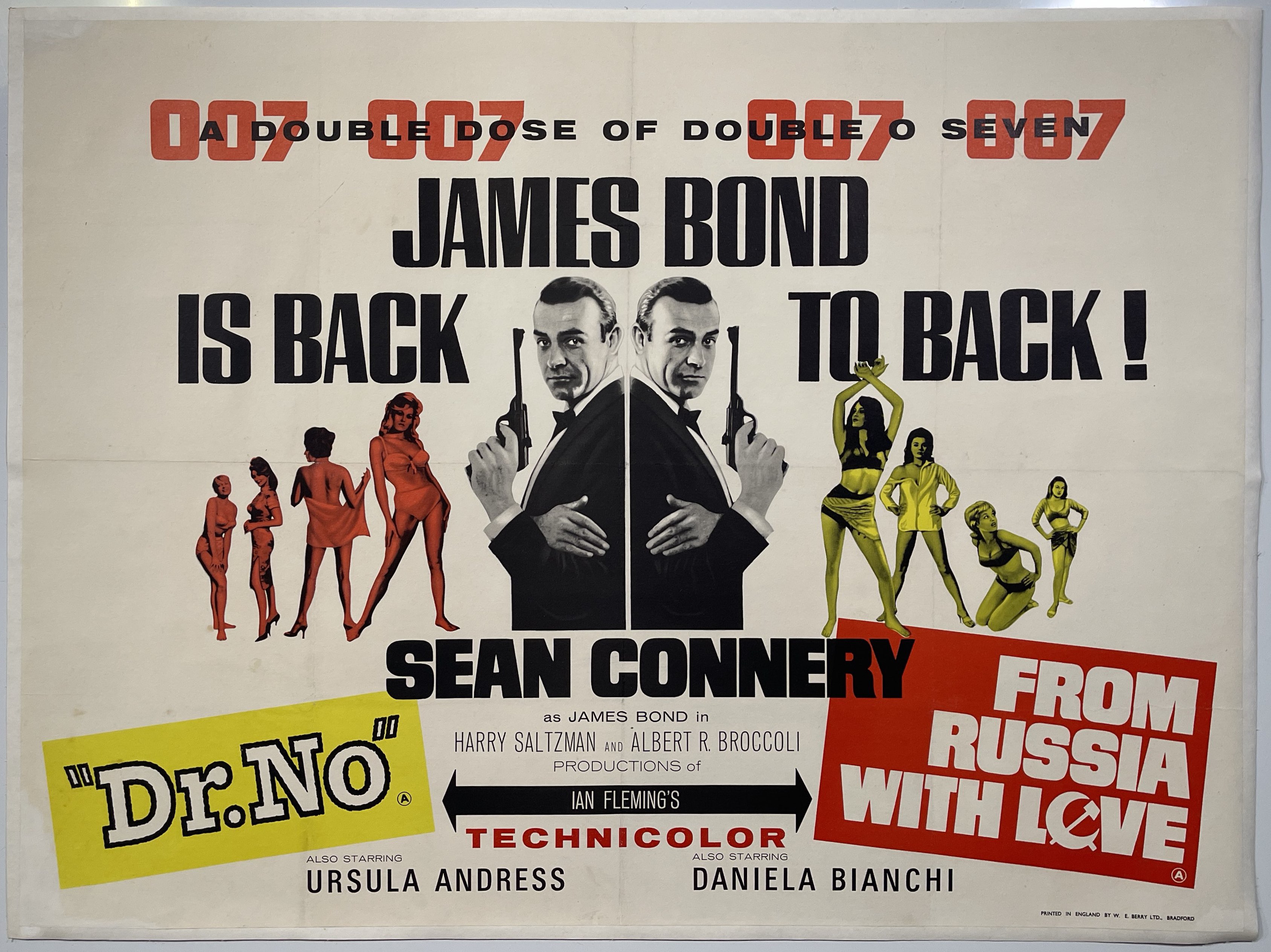 Lot 70 - JAMES BOND - UK QUAD DOUBLE BILL POSTER - DR.