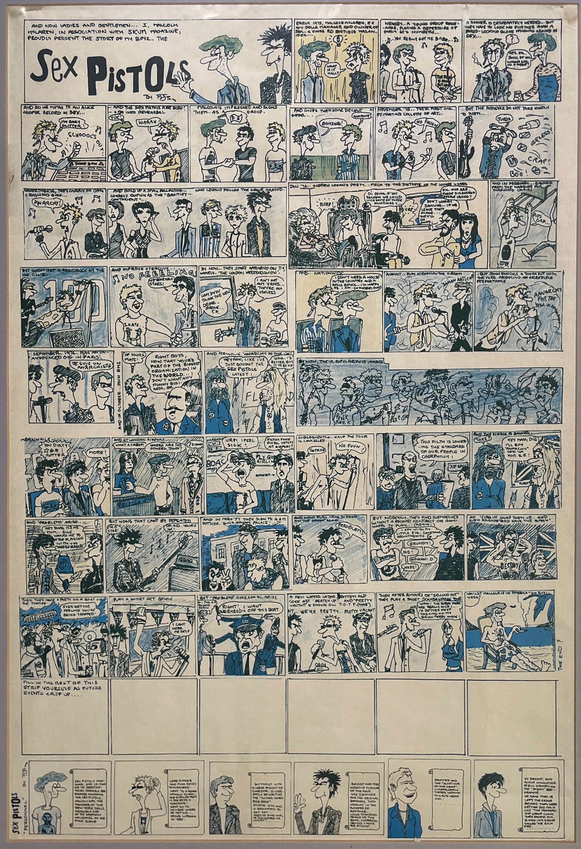 Lot 130 Sex Pistols A Rare Us Cartoon Poster