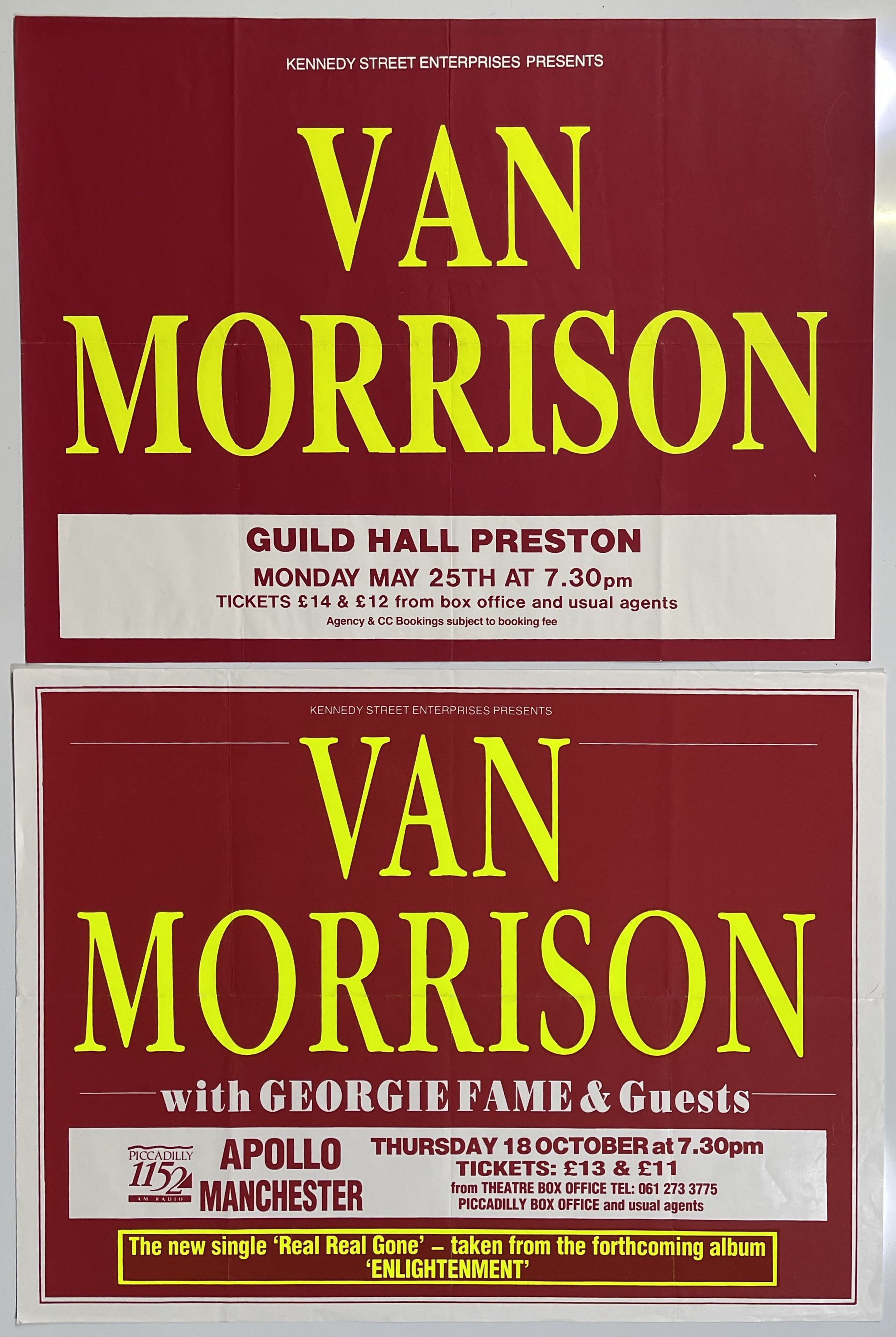 Lot 210 - VAN MORRISON - C 1990S POSTERS COLLECTION.