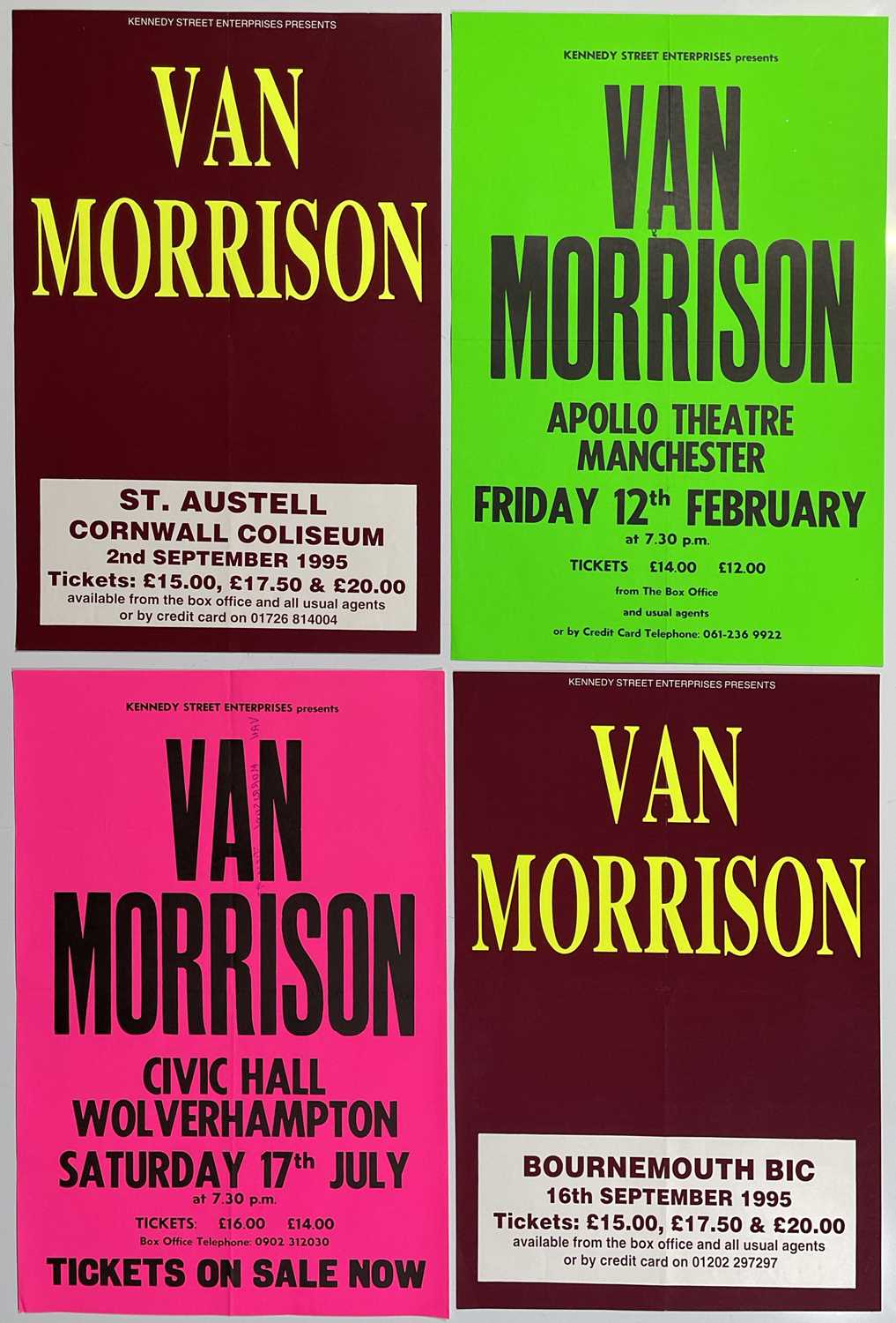Lot 210 - VAN MORRISON - C 1990S POSTERS COLLECTION.