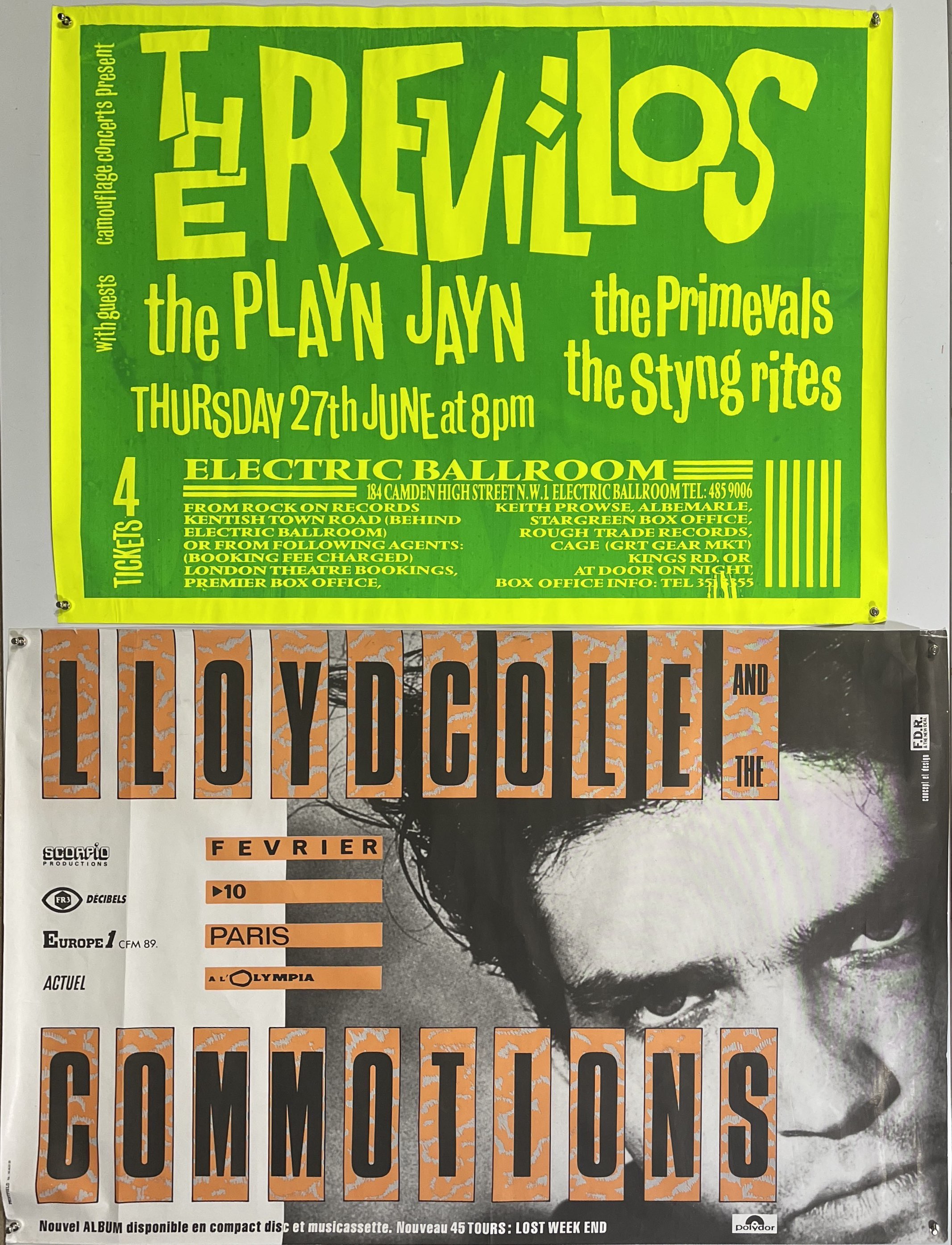 Lot 215 - ROCK / POP AND PUNK POSTERS INC REVILLOS