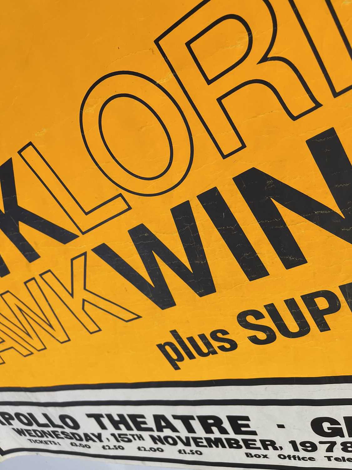 Lot 221 - HAWKWIND - ORIGINAL 1978 CONCERT POSTER.