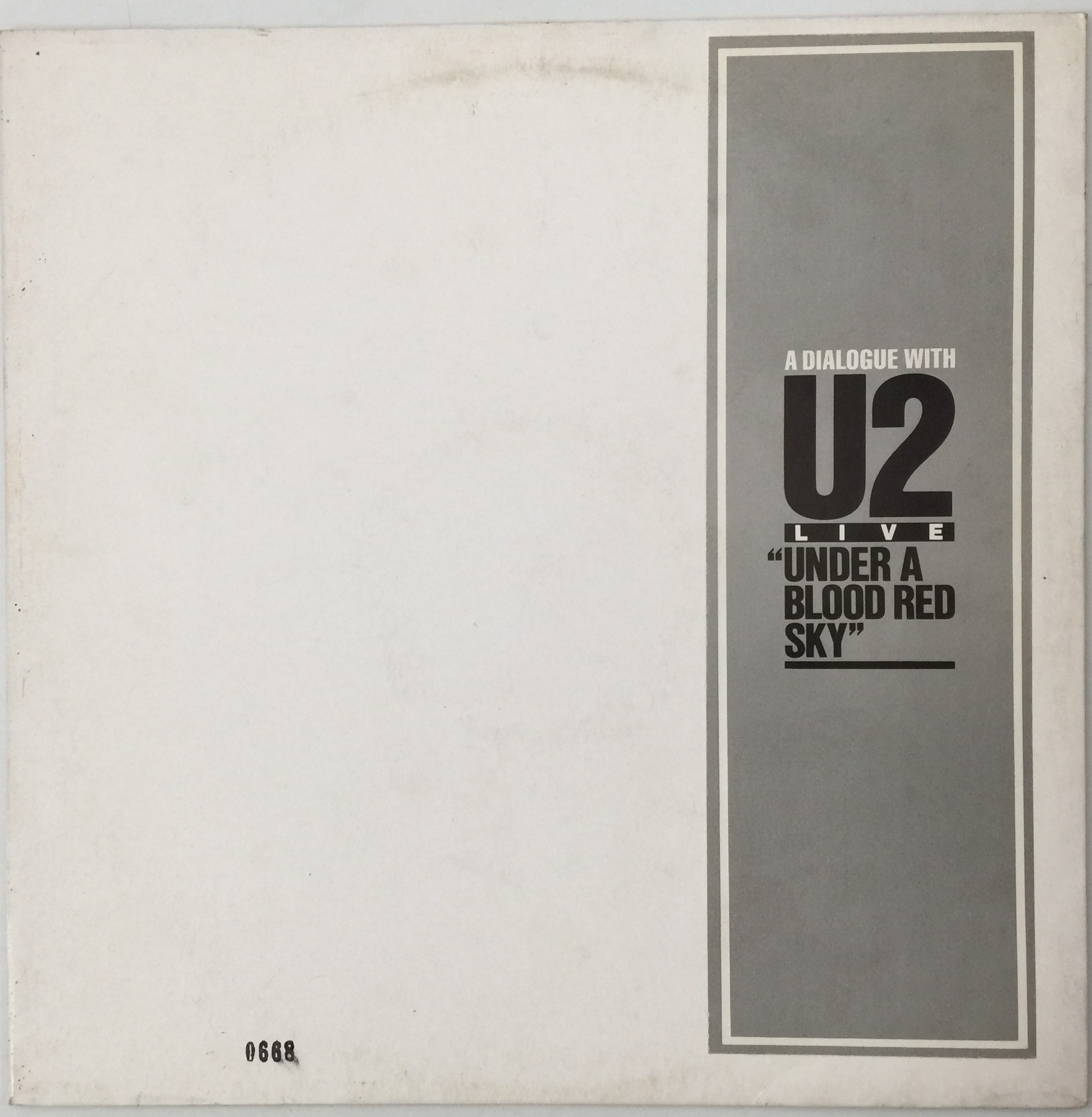 Lot 731 - U2 - A DIALOGUE WITH U2 LP (ORIGINAL UK 1983