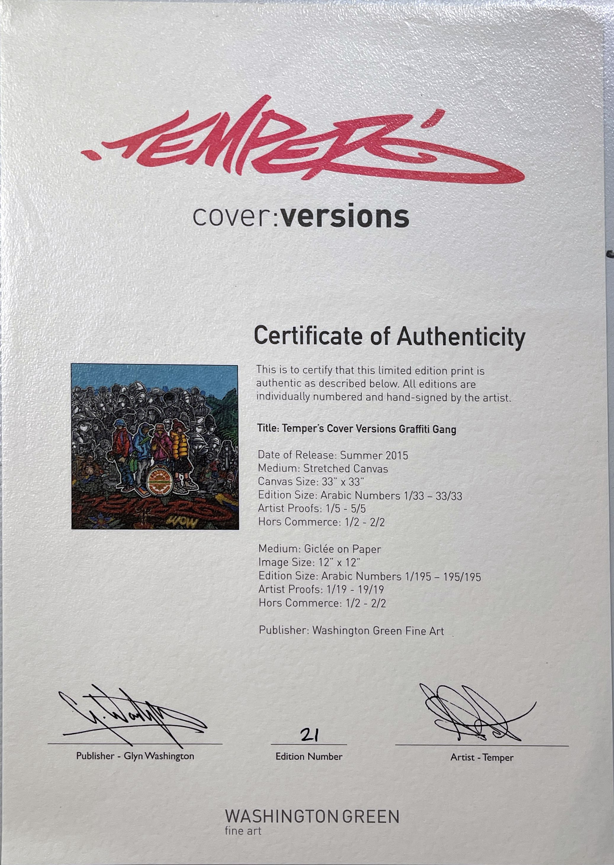 Lot 574 - TEMPER - THE BEATLES, (GRAFFITI GANG)